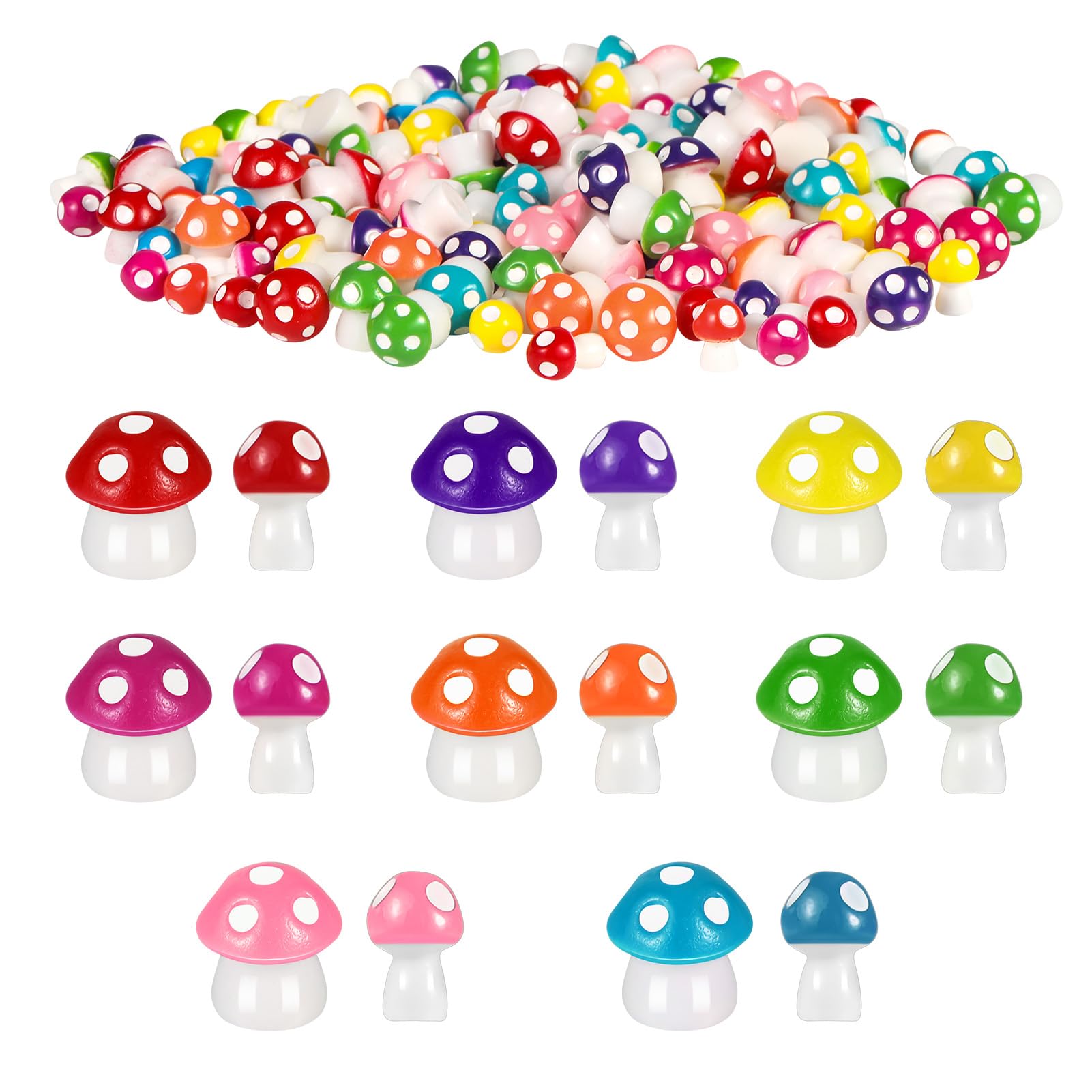 Amazon.com: Wedding Pails 160 Pcs Mini Resin Mushroom Set, Bulk Tiny ...