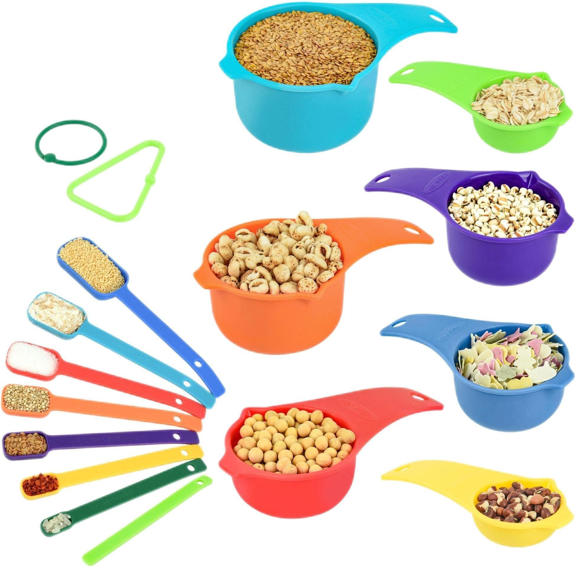 Amazon.com: 12PCS Measuring Cups, Little Cook Colorful Measuring Cups ...