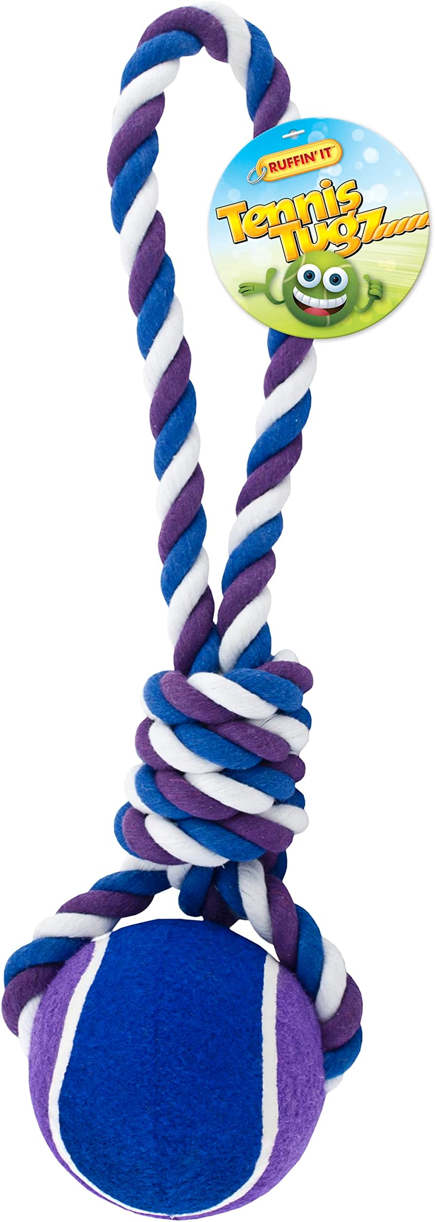 Pet Supplies : Weebo Pets Toss'n'Floss Fling Rope with Tennis Ball 16 x ...