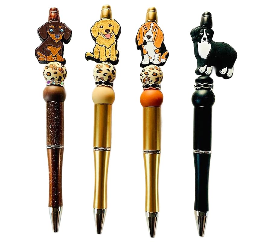 Amazon.com: Dog Breed Beaded Ballpoint Pen with Refill, Golden ...