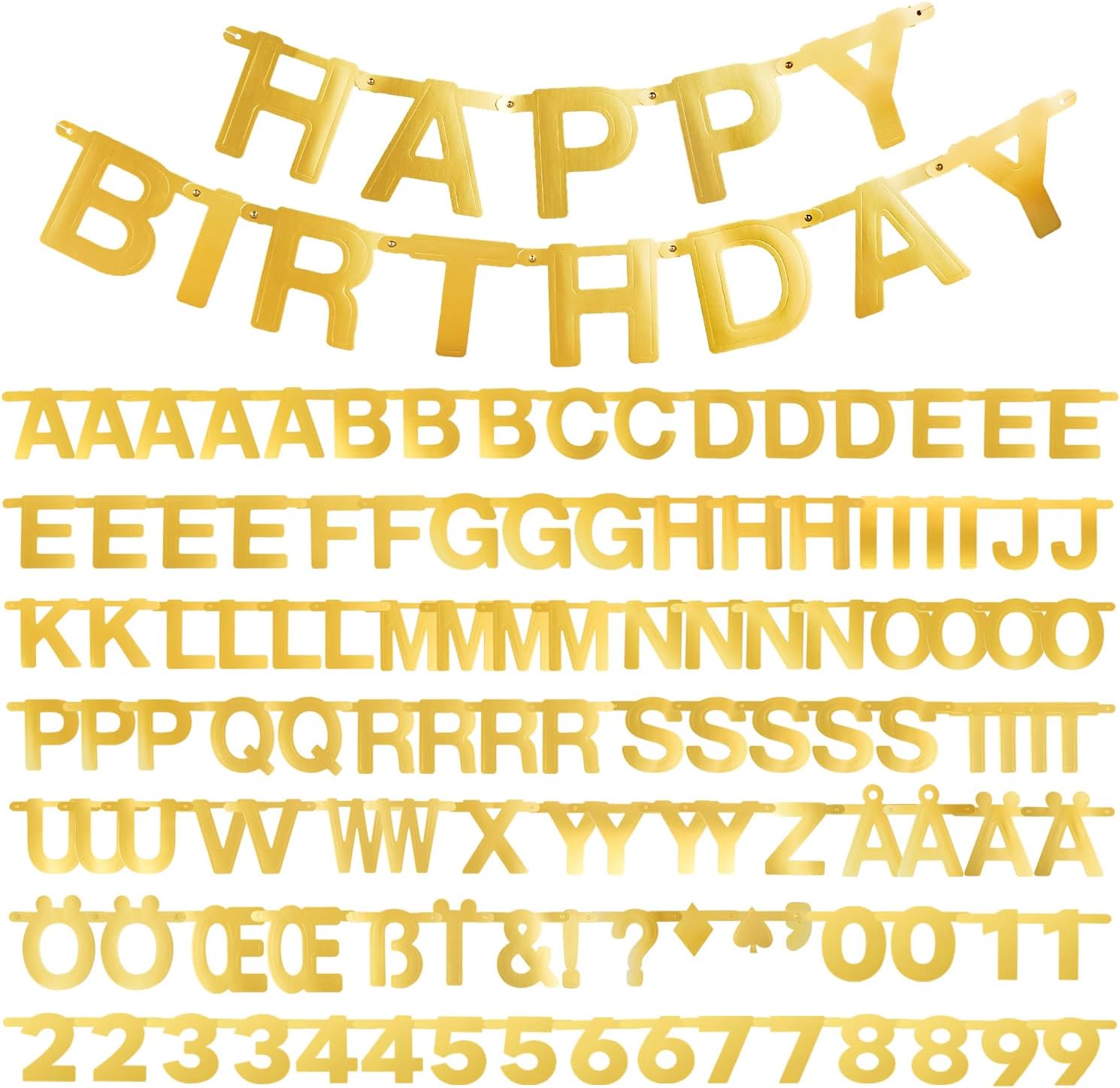 Amazon.com: SUNBEAUTY 146 Pcs Gold DIY Make Your Own Banner ...