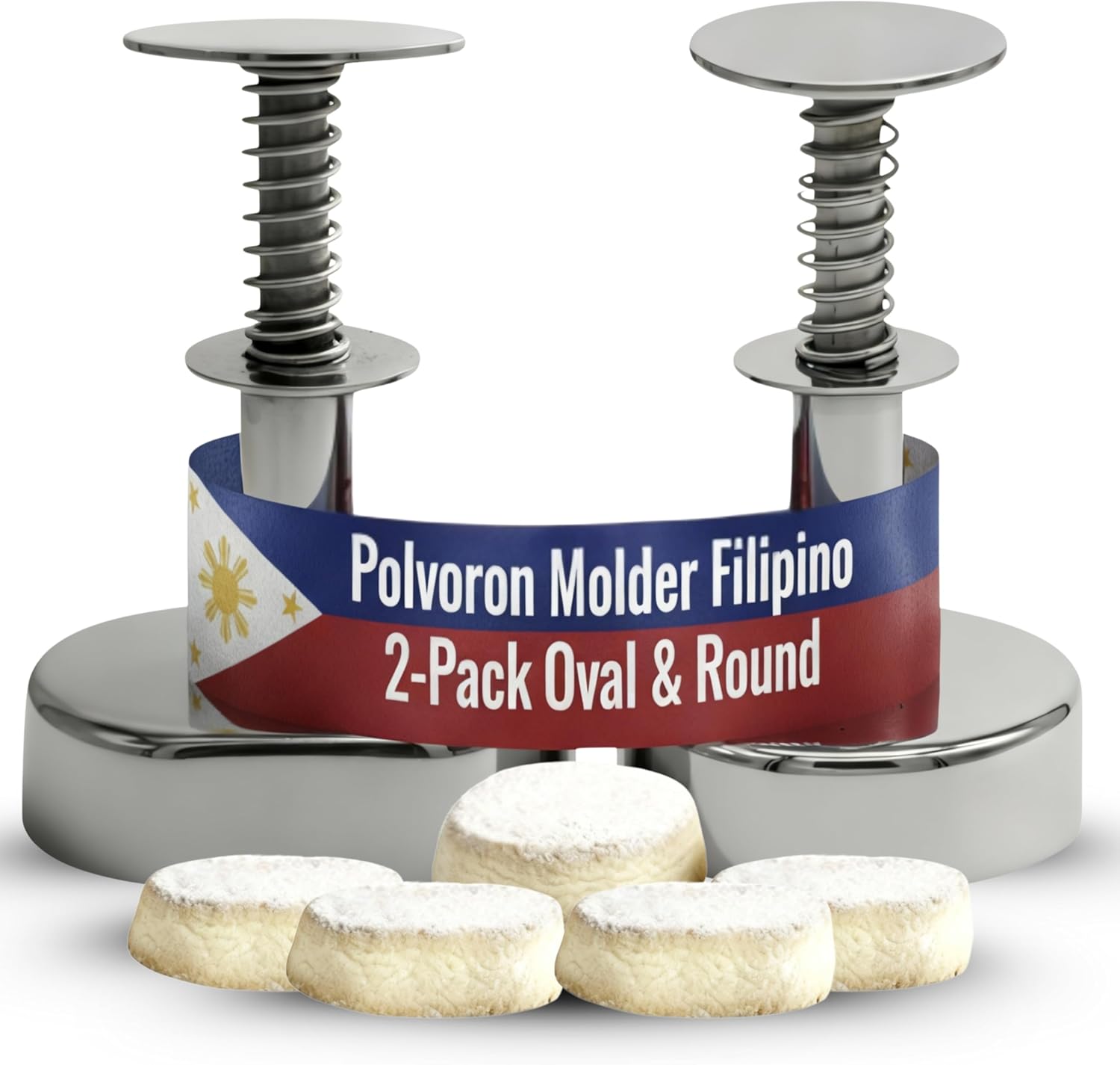 Amazon.com: Polvoron Molder Filipino 2-Pack Oval & Round – Traditional ...