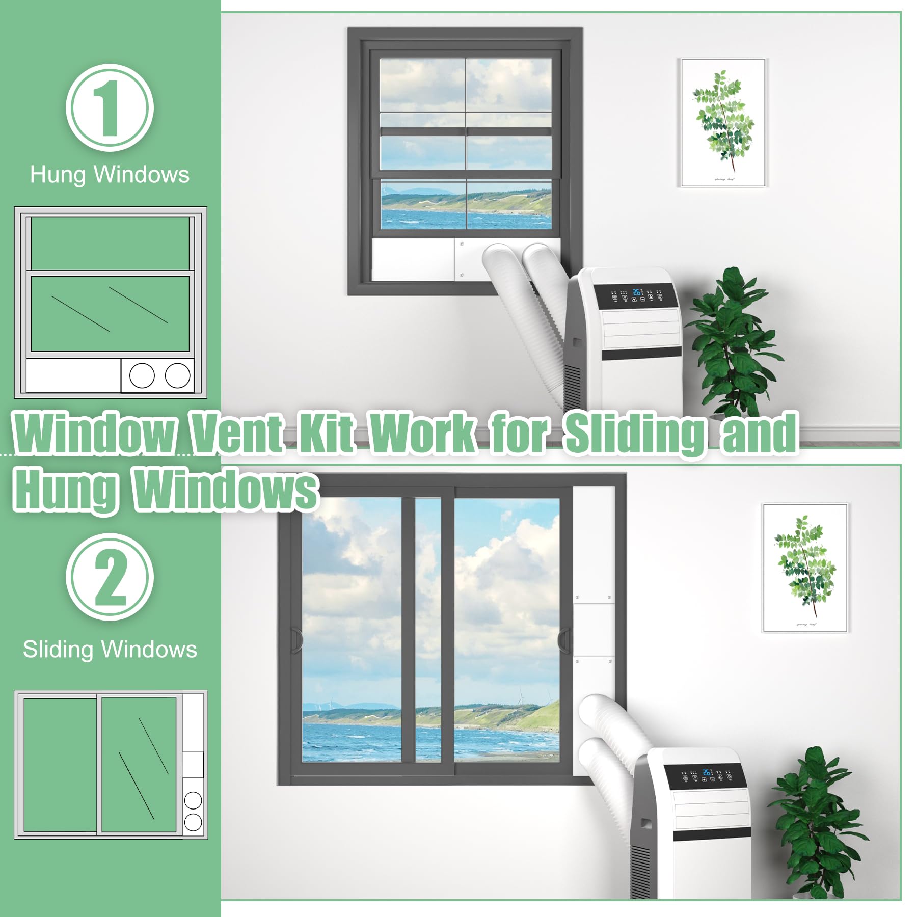 Snapklik.com : Memrita Dual Hose Portable Air Conditioner Window Seal ...