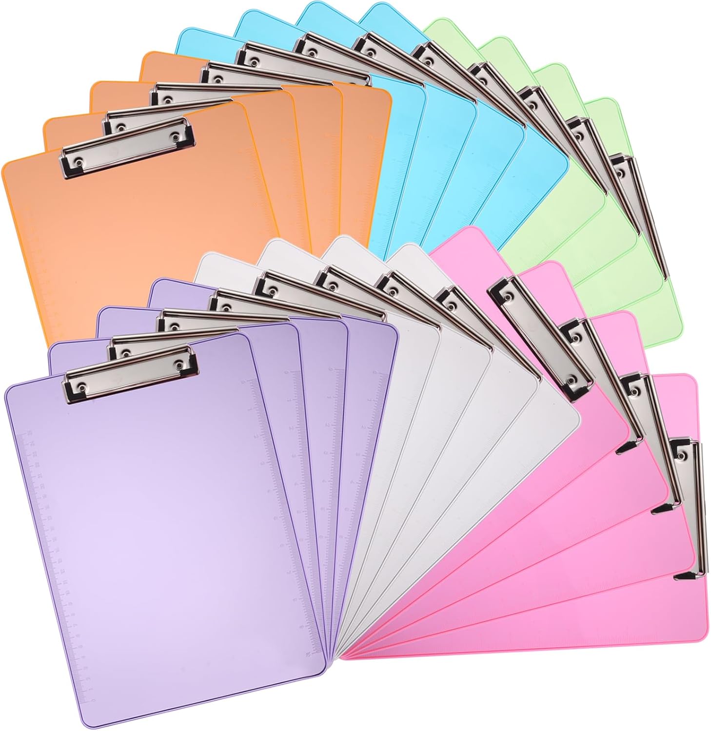 Amazon.com : MIVIDE 24 Pack Colored Plastic Clipboards, Plastic Office ...
