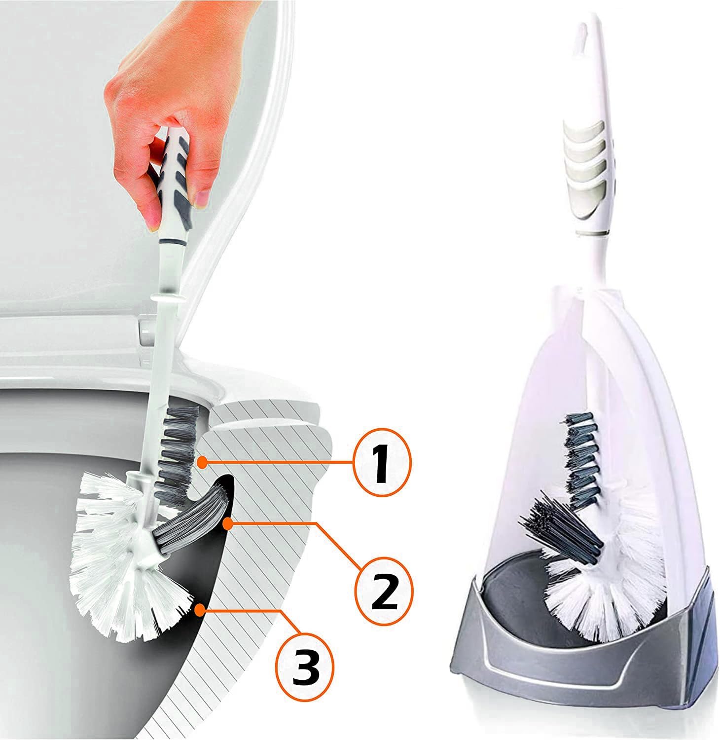 Amazon.com: Rigorous Team Toilet Brush and Holder- 3 Functioned Toilet ...