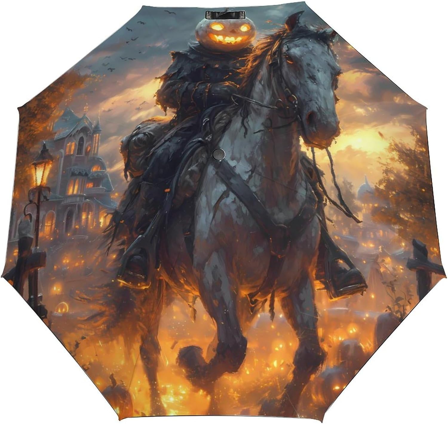 Amazon.com: Novastar Compact Umbrella for Rain - Halloween Headless Horseman Ride Sun Travel ...