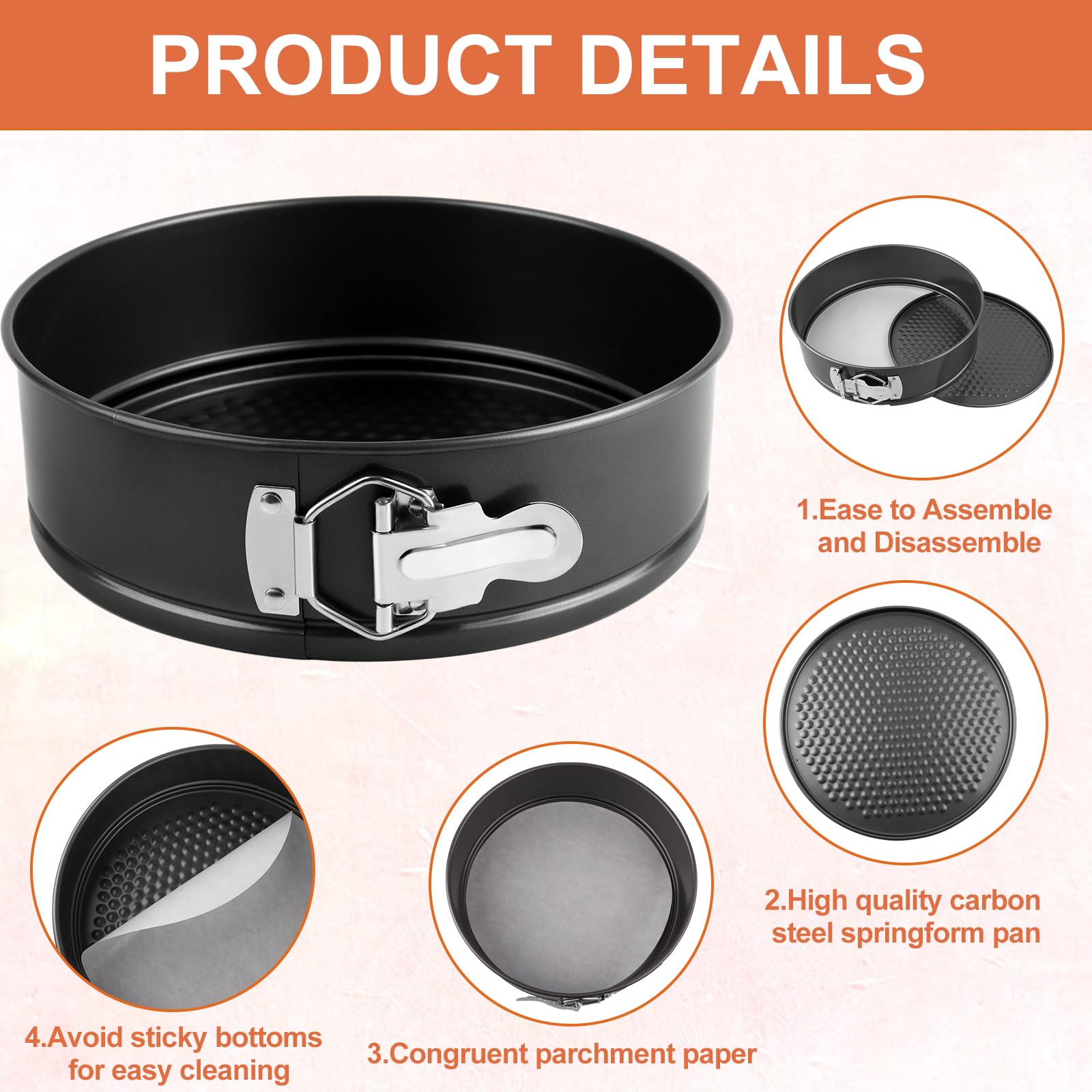 Snapklik.com : Asany Springform Cake Pan 9 10 Cheesecake Pan