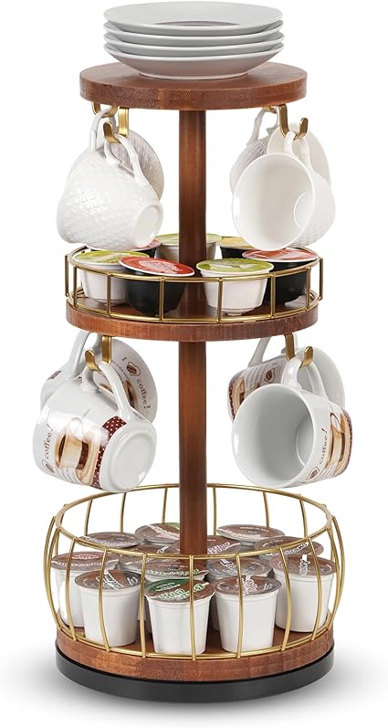 Amazon.com - TRSPCWR Mug Tree Countertop, Rotatable Coffee Mug Rack ...