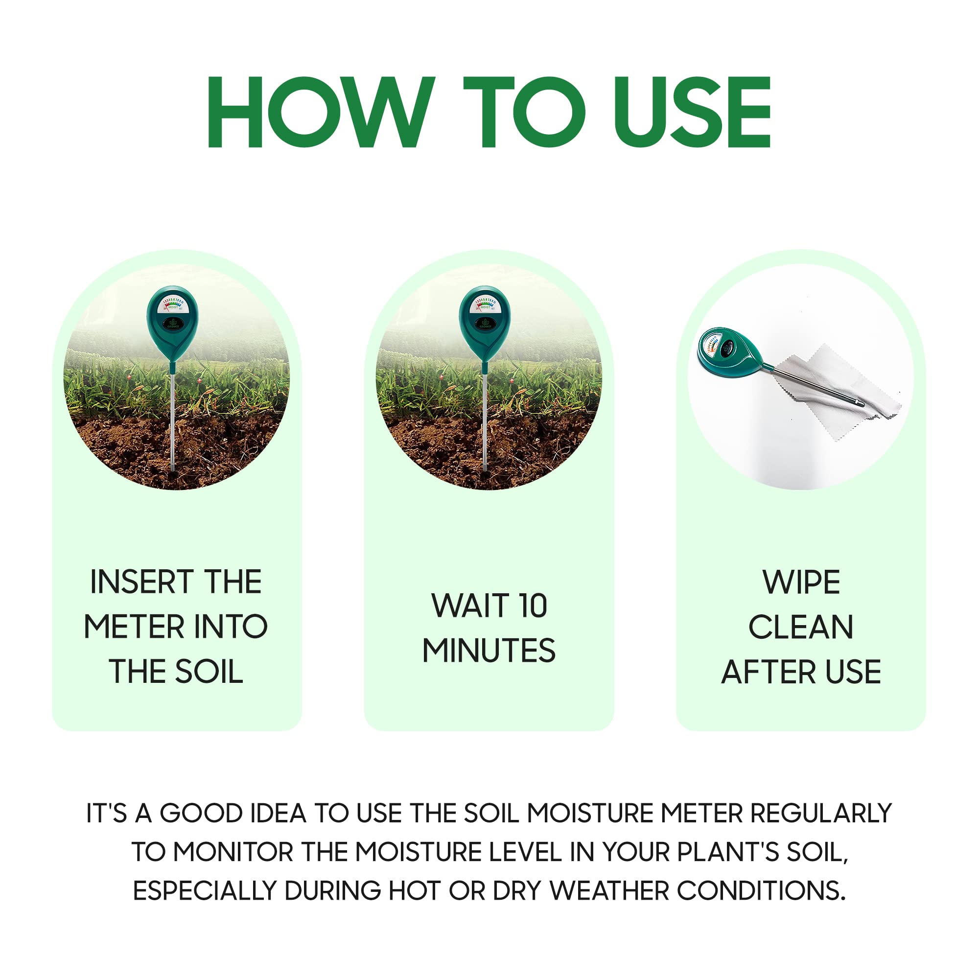 Snapklik.com : Soil Moisture Meter, Plant Water Meter, Soil Hygrometer ...