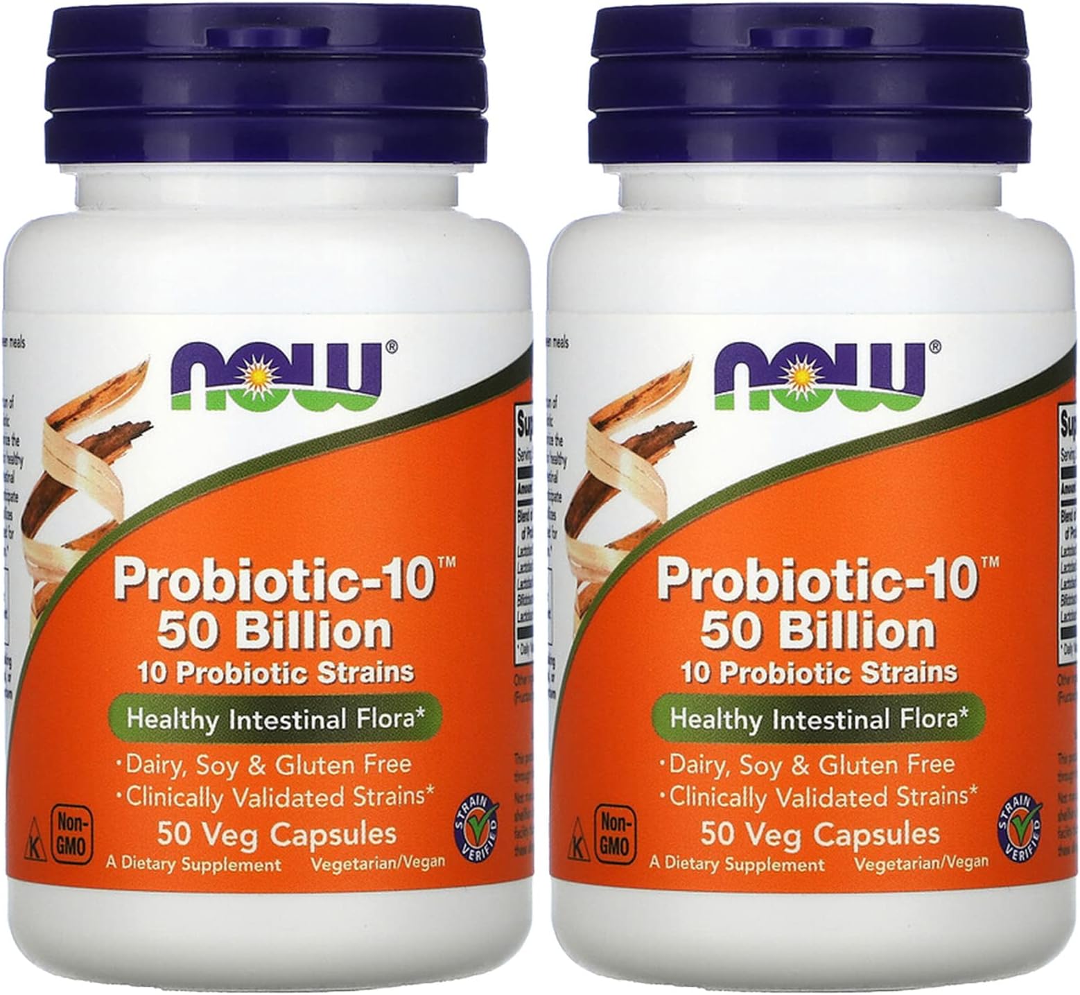 Amazon.com : Now Foods Probiotic-10 25 Billion, 100 Count (Pack of 2 ...