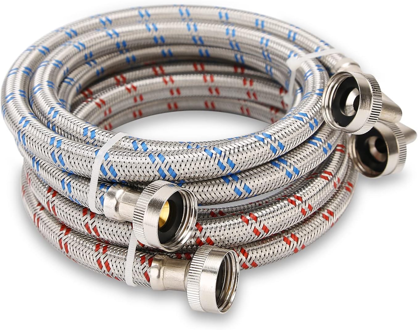 Amazon.com: 2-Pack Premium Stainless Steel Washing Machine Hoses - 5 FT ...