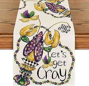 Amazon.com: Artoid Mode Lobster Let's Get Cray Mardi Gras Table Runner ...