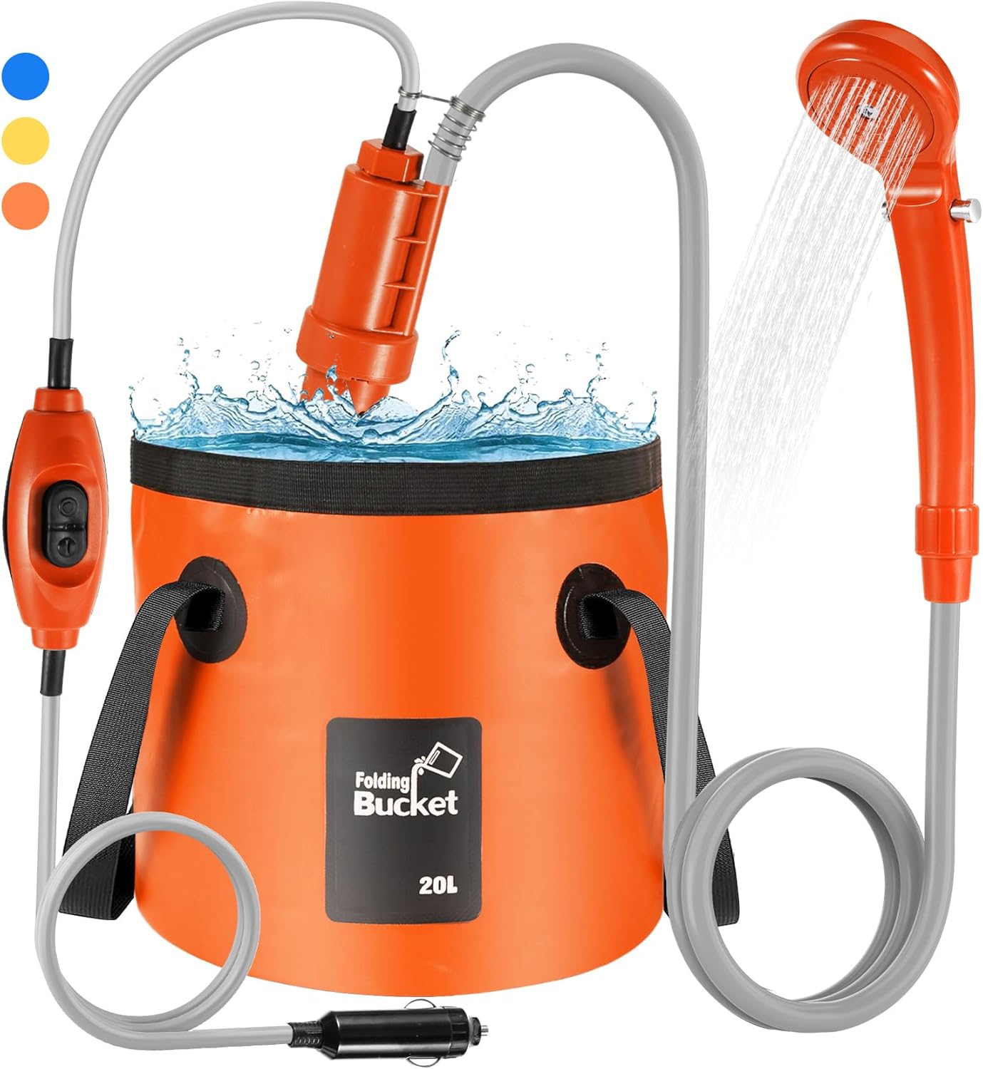 Regadera Portatil Electrica, Ducha Portátil con Cubo de 20L, Baño ...