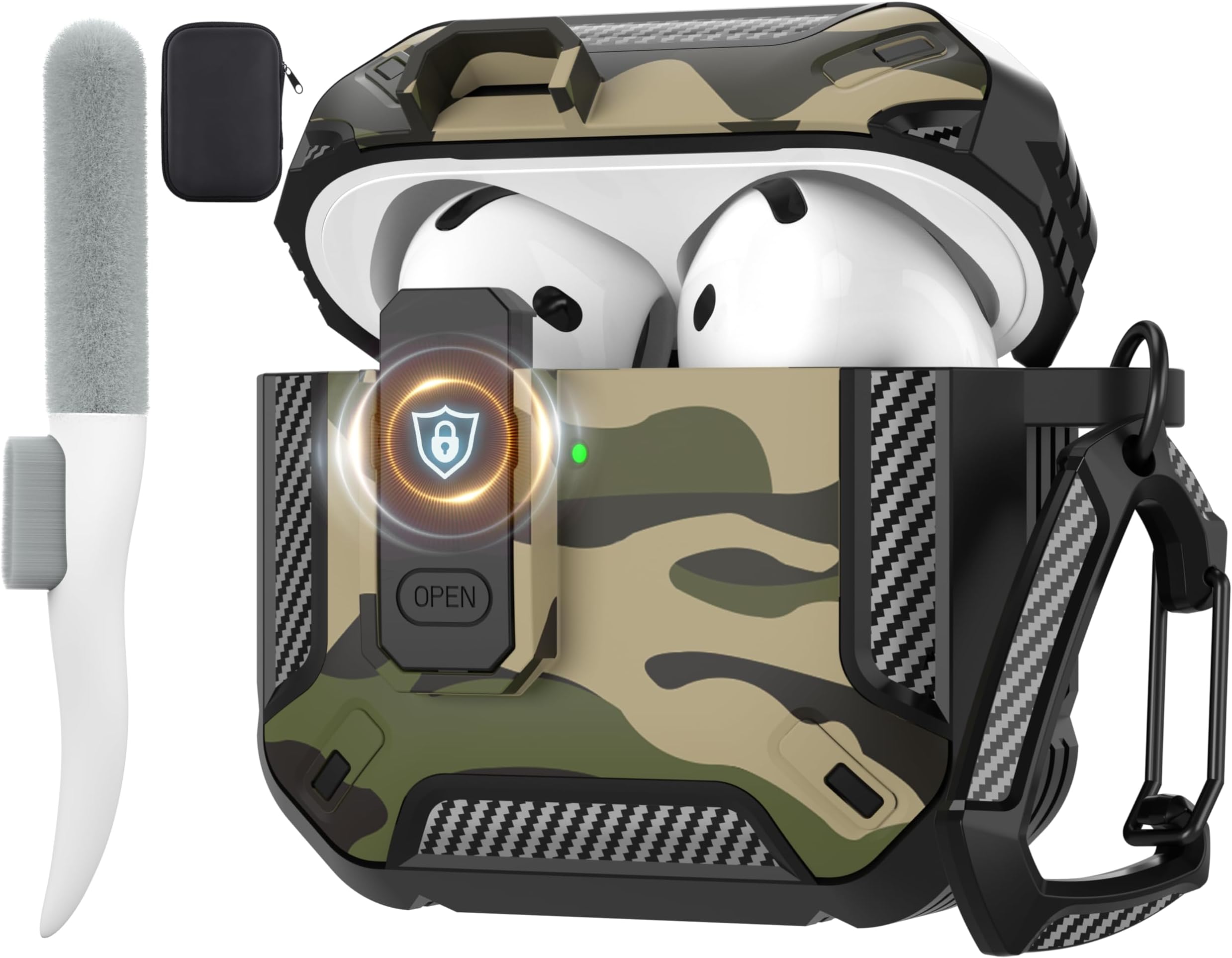 Amazon.com: Fofvccv for AirPods 4 Case Camouflage with Lock, AirPods ...