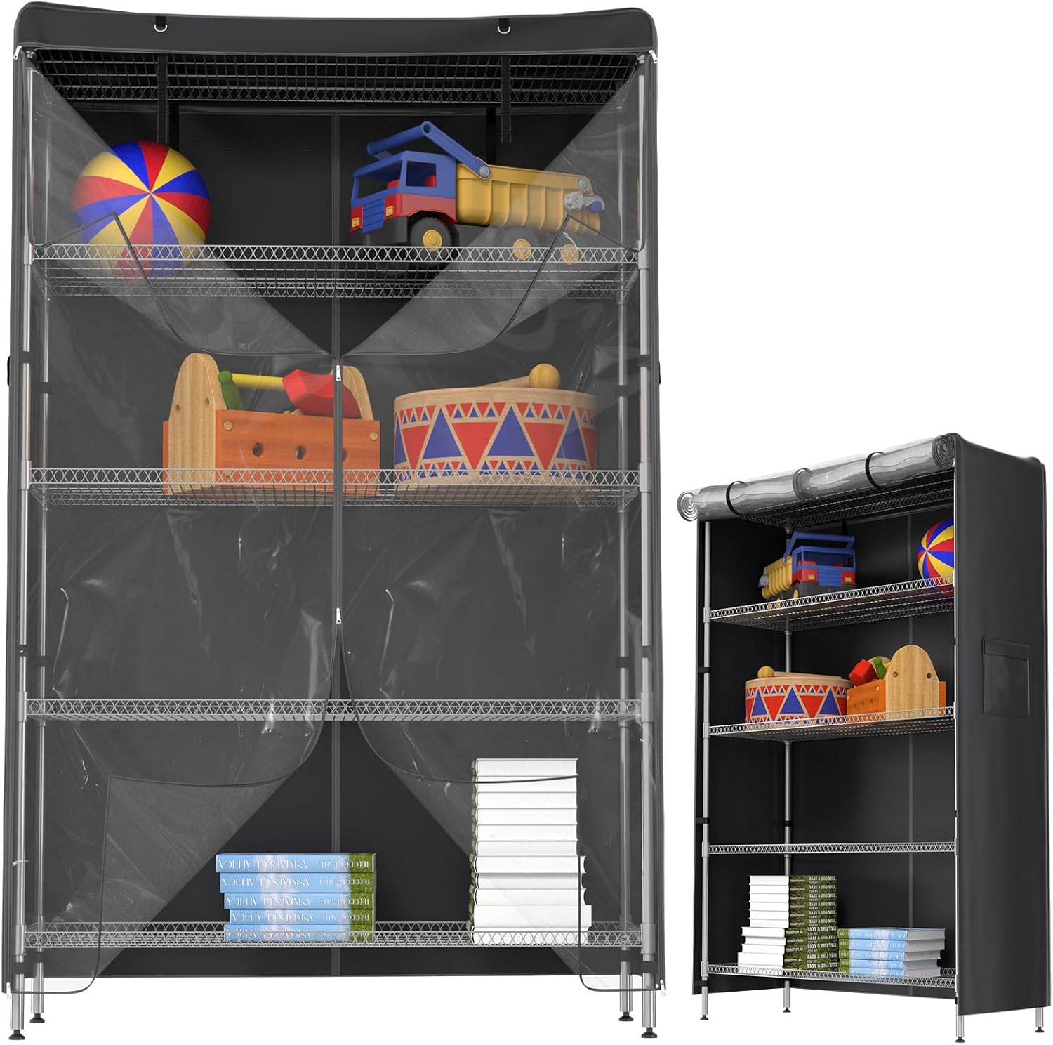 STARTWO Wire Shelf Cover Fits Racks 30"Lx14"Dx80"H, Heavy Duty Storage ...