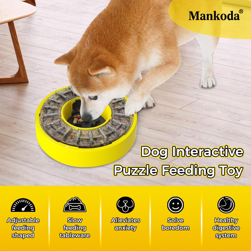 Mankoda Adjustable Dog Feeder, Slow Down Eating and Maintain ...