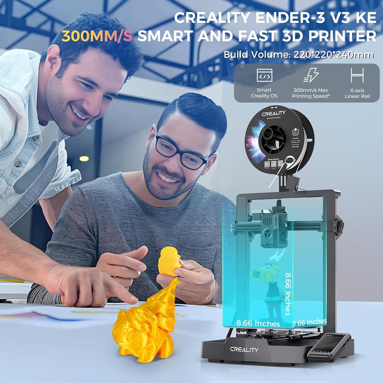 Creality Official Ender 3 V3 KE 3D Printer 500mm/s High-Speed Printing ...