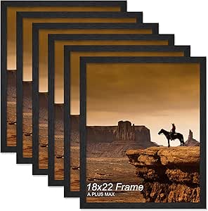 Amazon.com - A PLUS MAX 18x22 Picture Frame Set of 6, Black Engineered Wood Frame for 18 x 22 ...