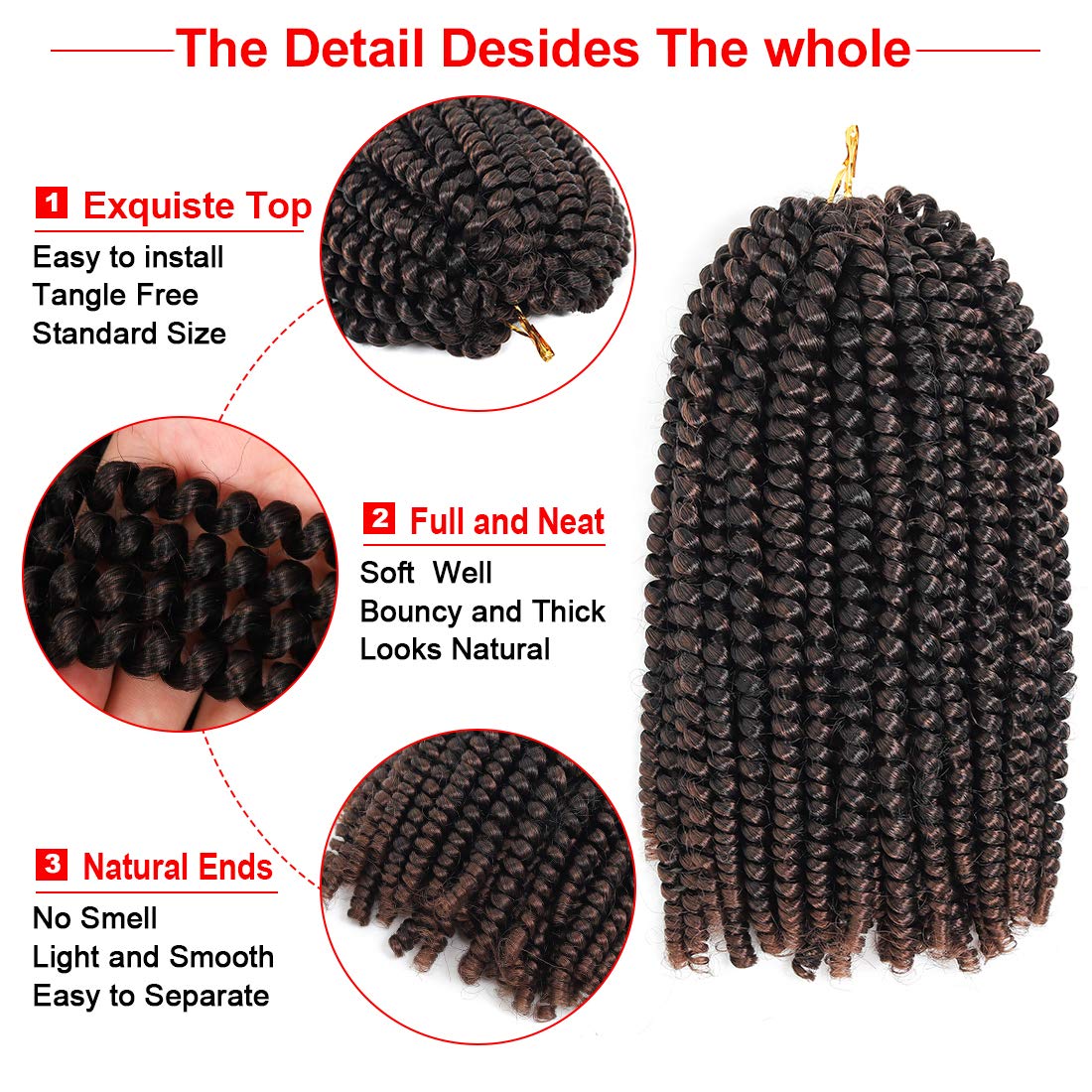 Buy 3 Packs 12 Inch Spring Twist Ombre Colors Butterfly locs Crochet ...