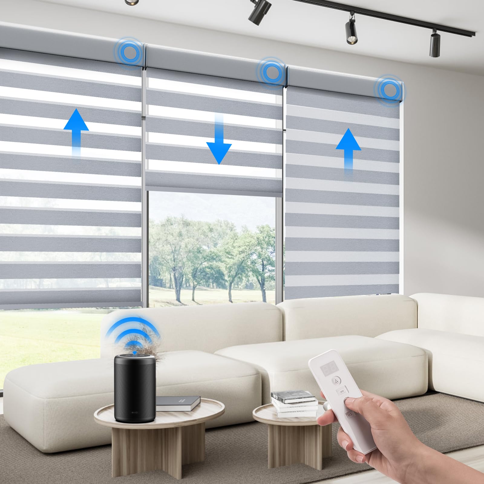 Amazon.com: WINSMAR Motorized Zebra Blinds Compatible Alexa Google ...