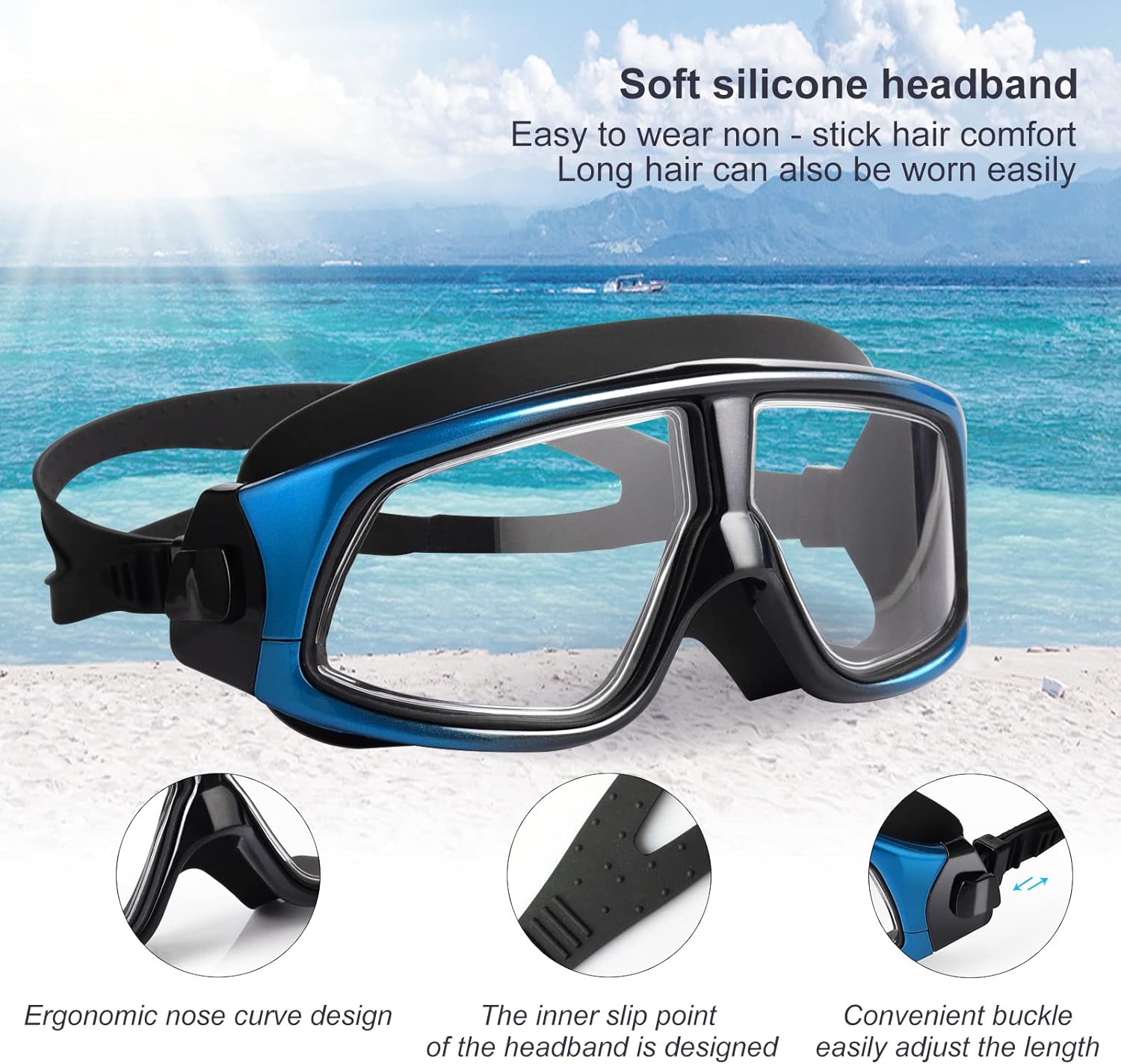 EXP VISION Adult Swim Goggles, Anti Fog Women Swimming Goggles Men No ...