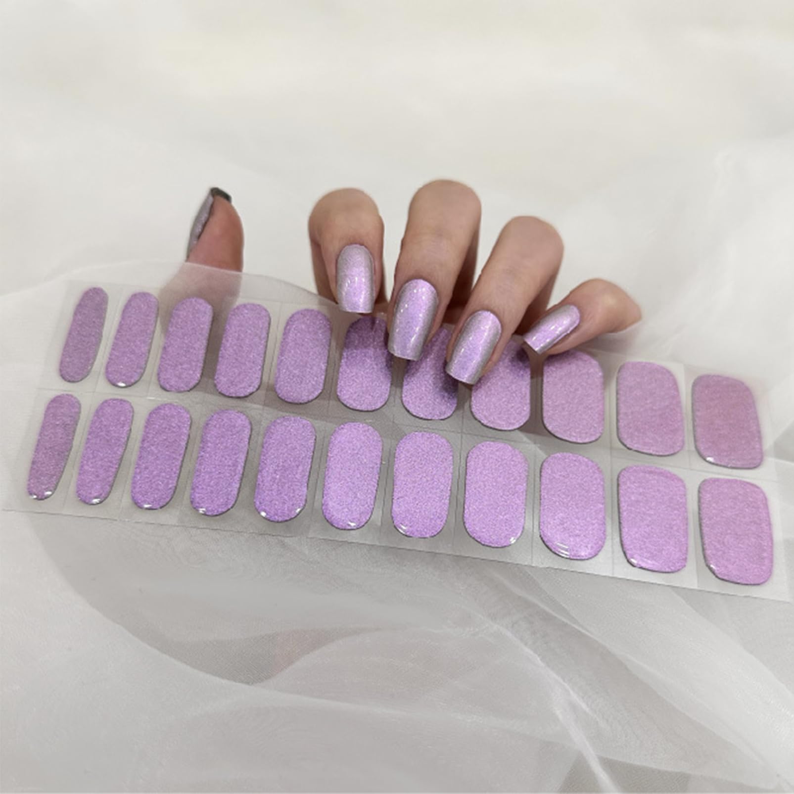 Purple Semi Cured Gel Nails Strips Maggidea Second Generation 22 ...