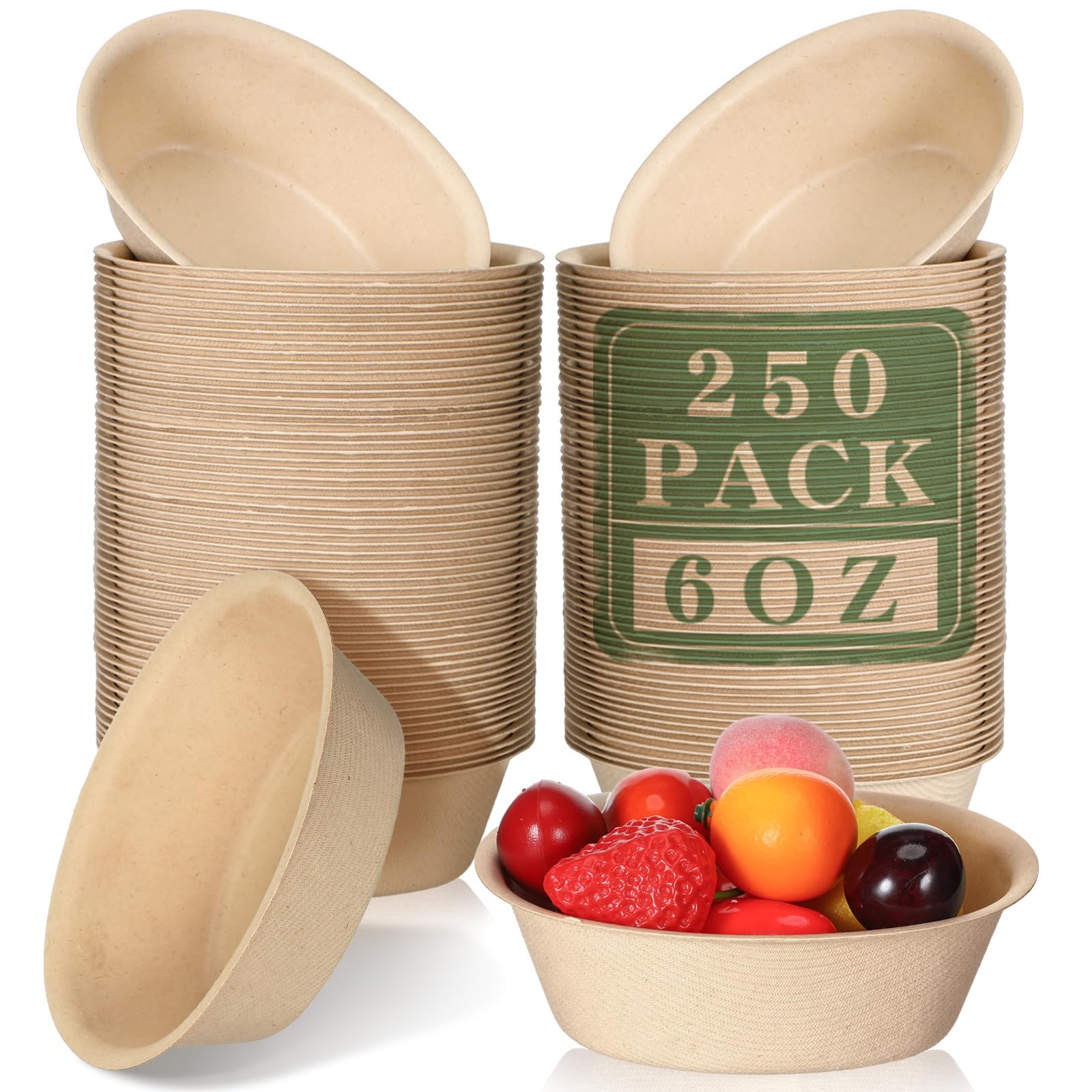 Amazon.com: Dandat 6 oz Disposable Paper Bowls Bulk Bowls Small ...