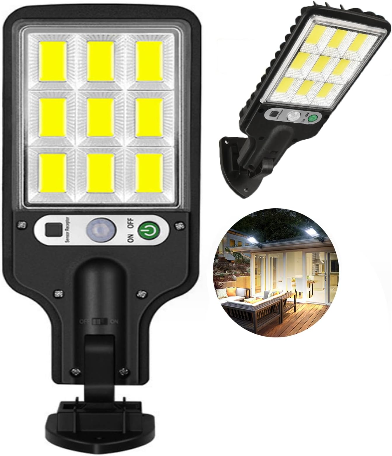 Solar Lights Outdoor, 108 COB LED Solar Street LED Light Motion Sensor ...