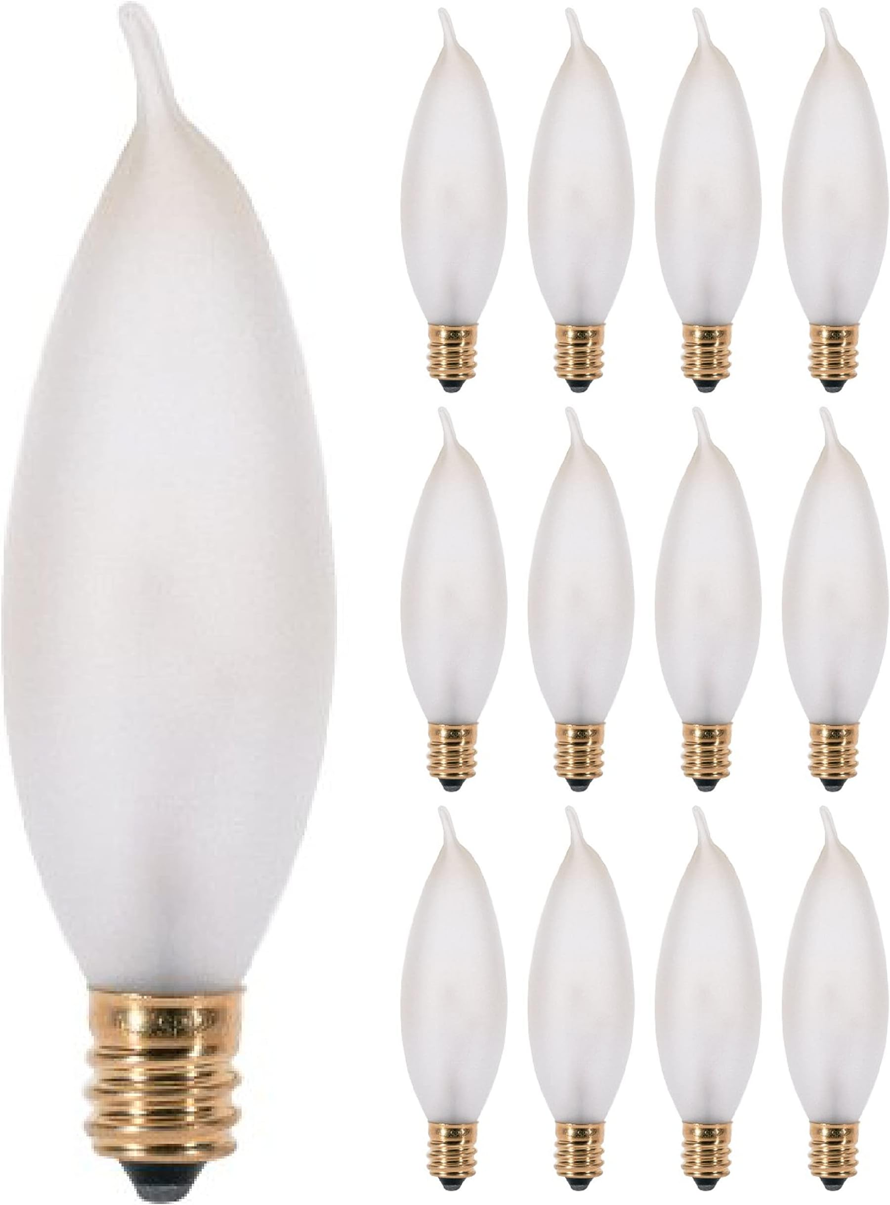 MMBGJKG Frosted Flame Tip Chandelier Light Bulb， 40W E12 Candelabra ...