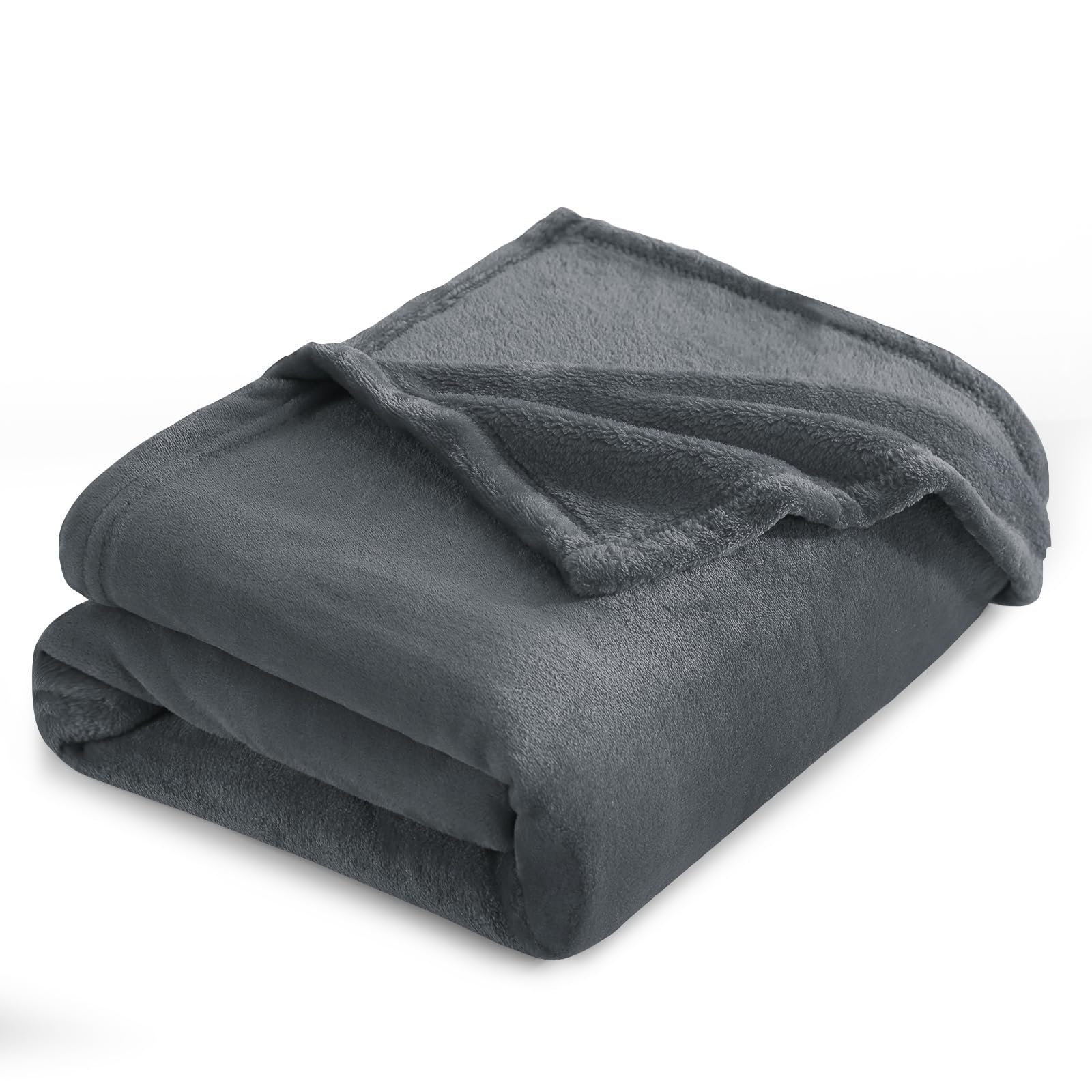 RUIKASI Fleece Blanket Dark Grey Sofa Throw - Soft Warm Throws Blanket ...
