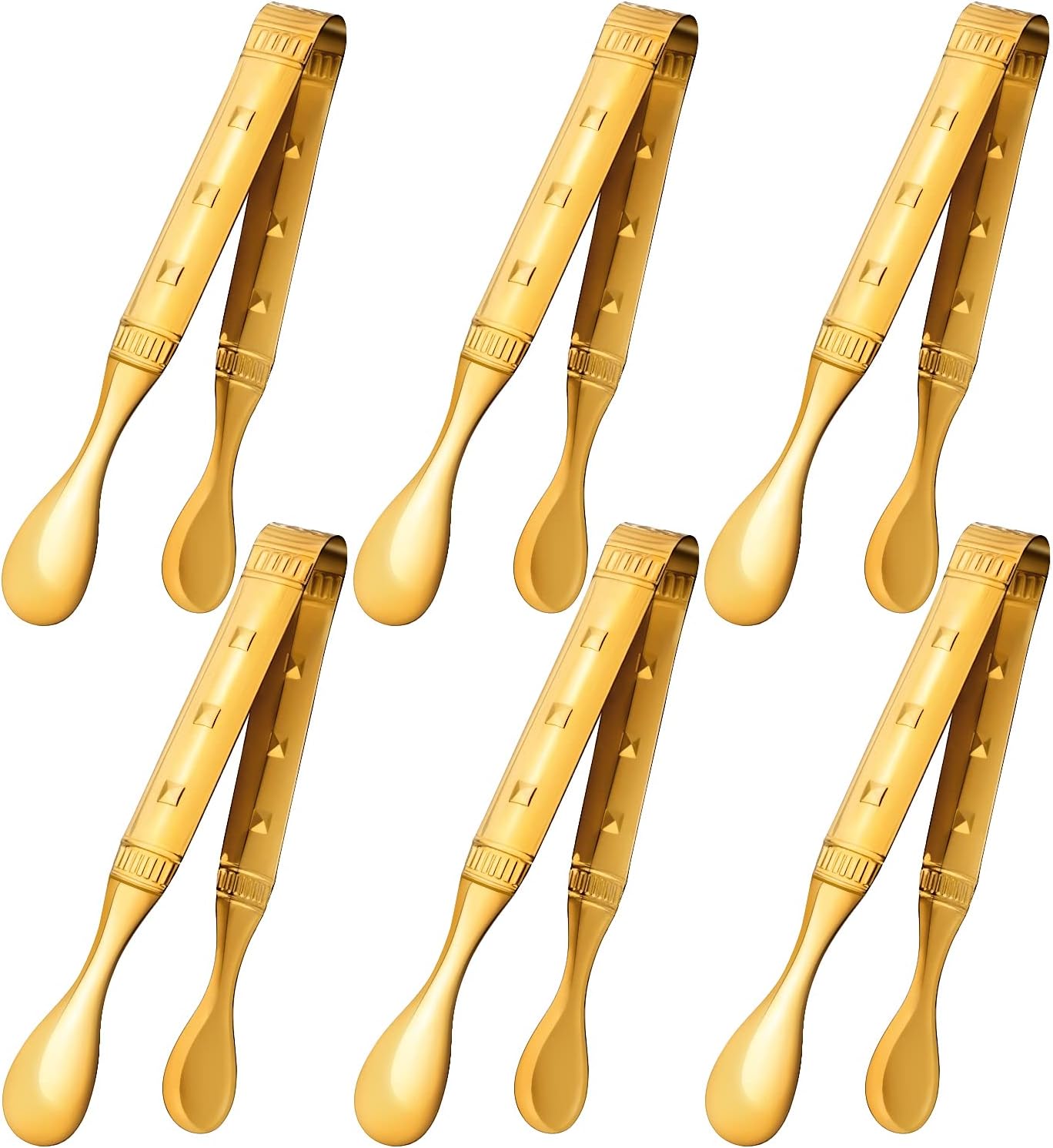 Amazon.com: IAXSEE 6-Pieces 6 Inch Gold Tongs Mini Tongs for Appetizers ...