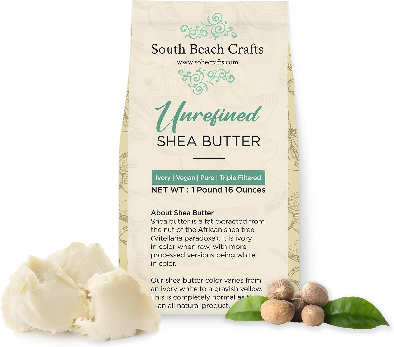 Amazon.com : 3CayG Raw Organic Ivory Shea Butter 5LB Pail Clean Ready ...