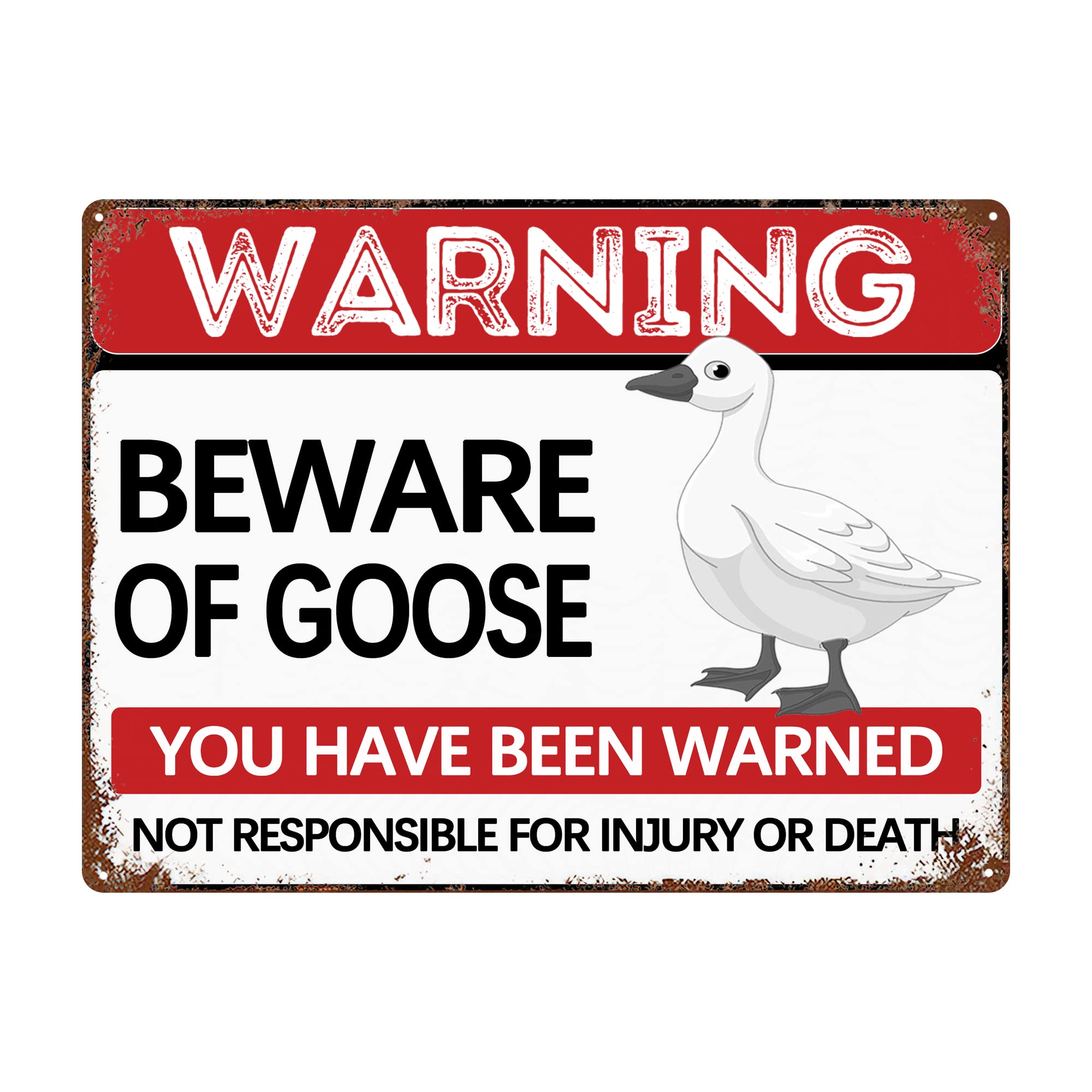 Amazon.com : BAIWIFE Goose Warning Sign - 8x12 Inch Vintage Rustic ...