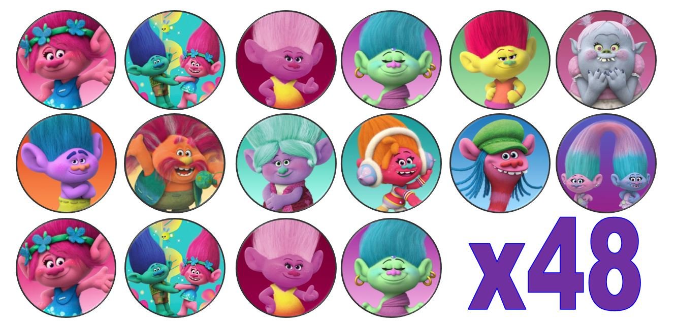 Printable Cupcake Toppers Trolls Trolls Band Together Inspired Cupcake