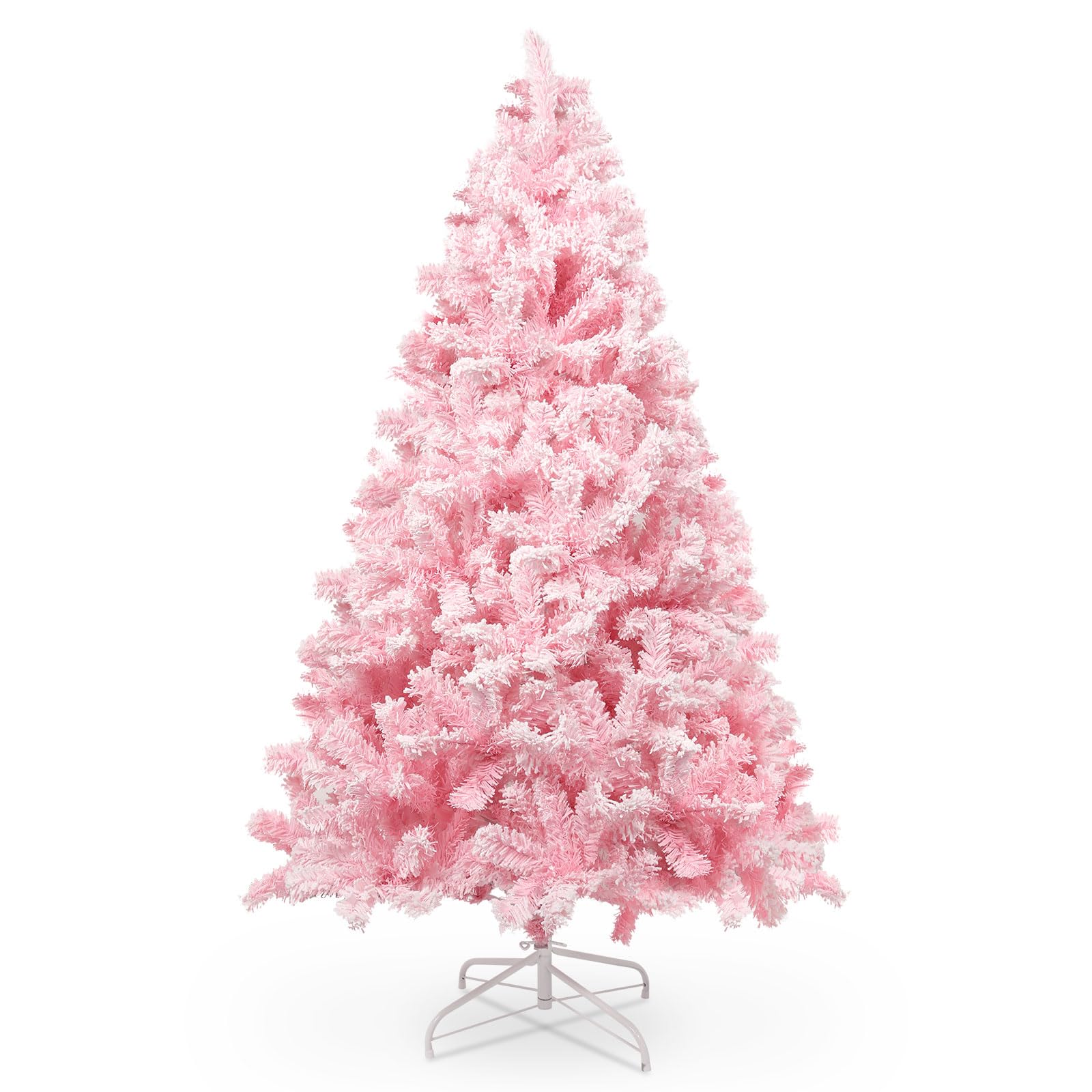 Amazon.com: Uten Christmas Tree 6ft, Snow Flocked Artificial Pink ...