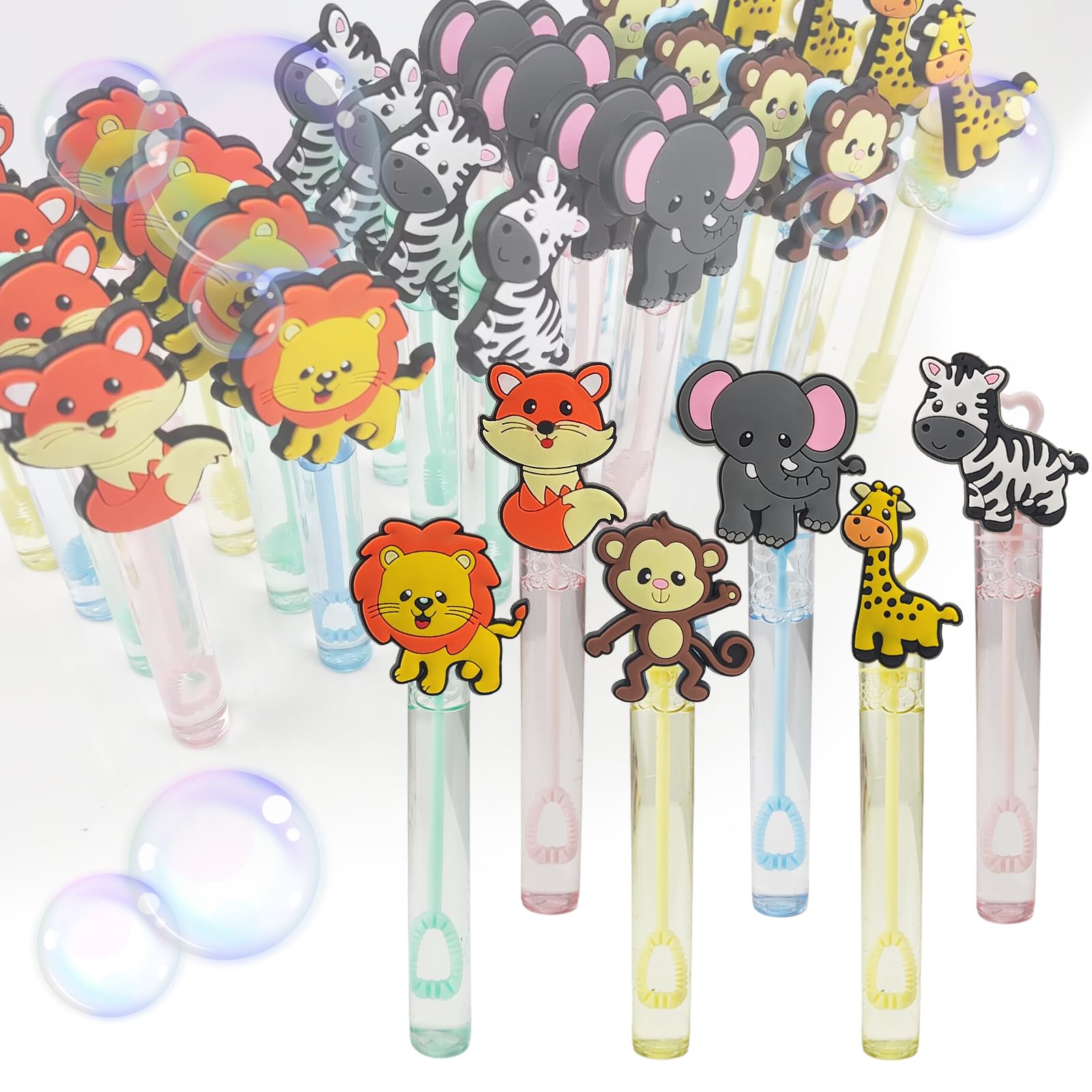 Amazon.com: 24 Piece Jungle Animals Toys Bubble Wand for Kids(6 Style ...