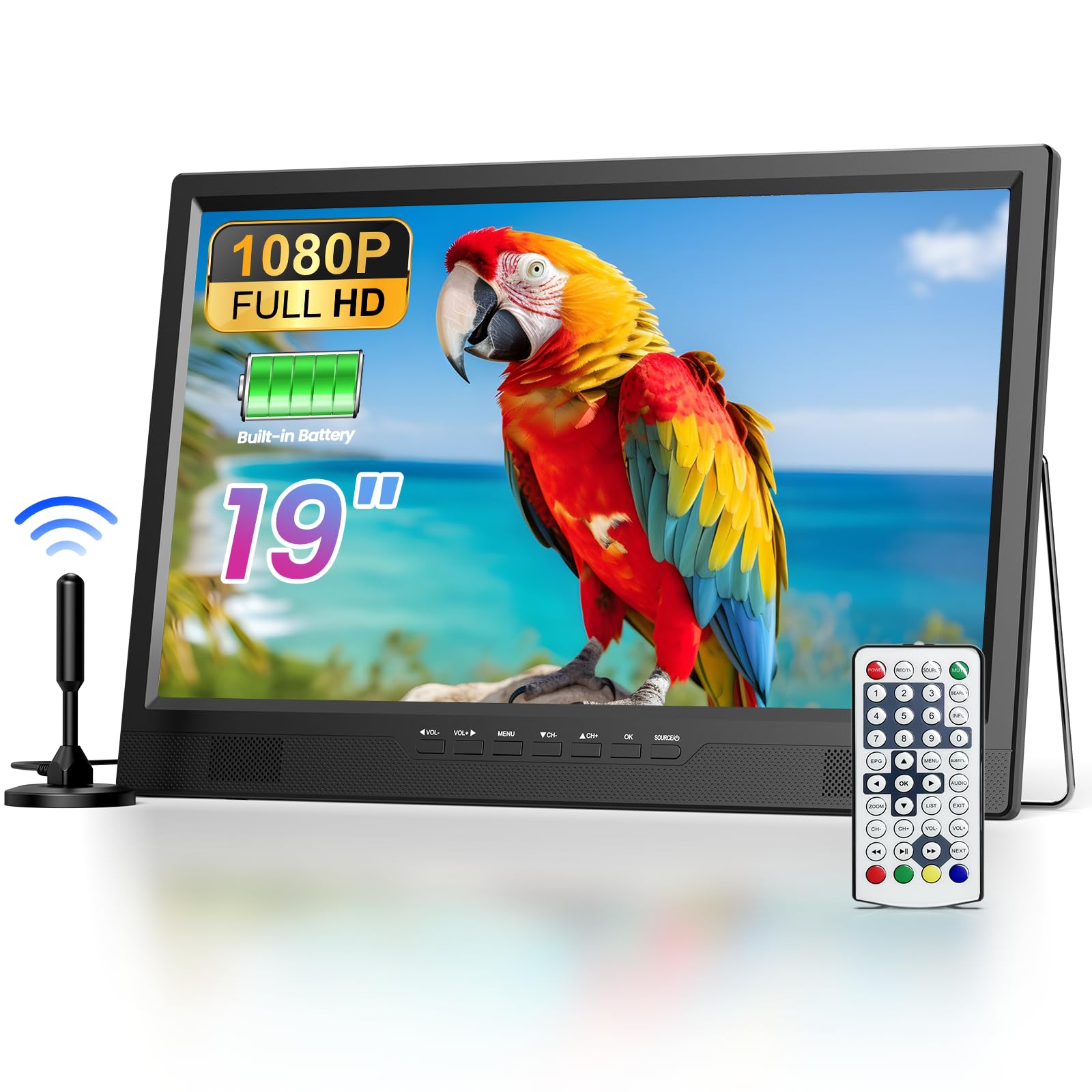 Amazon.com: Desobry 19" Portable TV for Camping, 8000mAh Battery TV ...