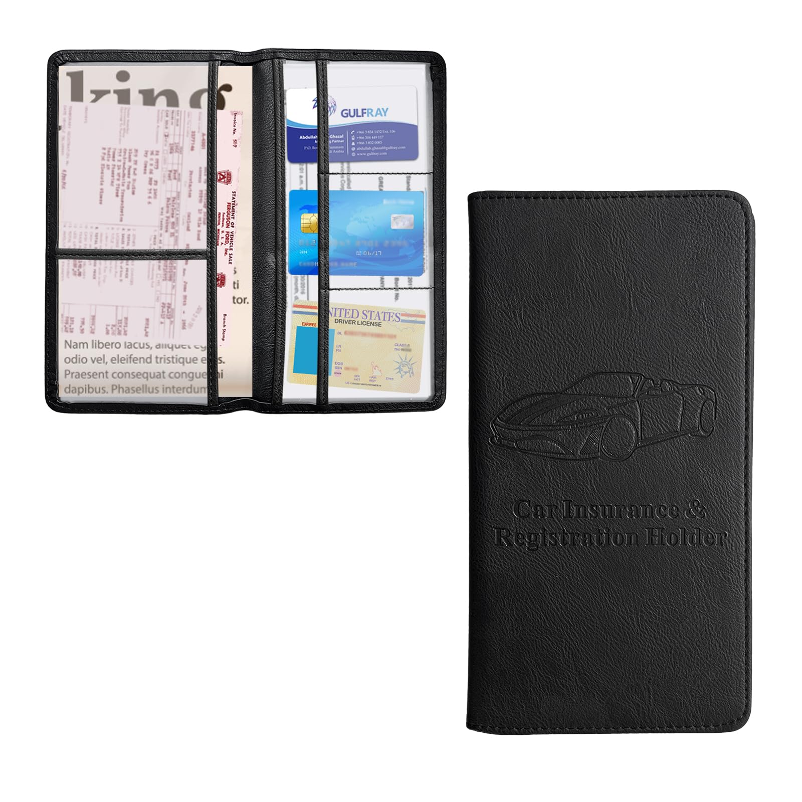 Amazon.com: Ziciner Car Registration and Insurance Holder, Auto Card ...