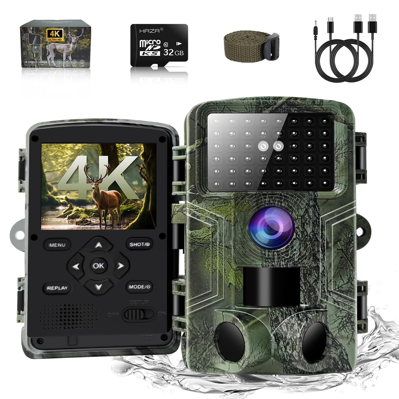 HAZA Trail Camera Huge Screen 4K HD Game Hunting Camera with Memory ...