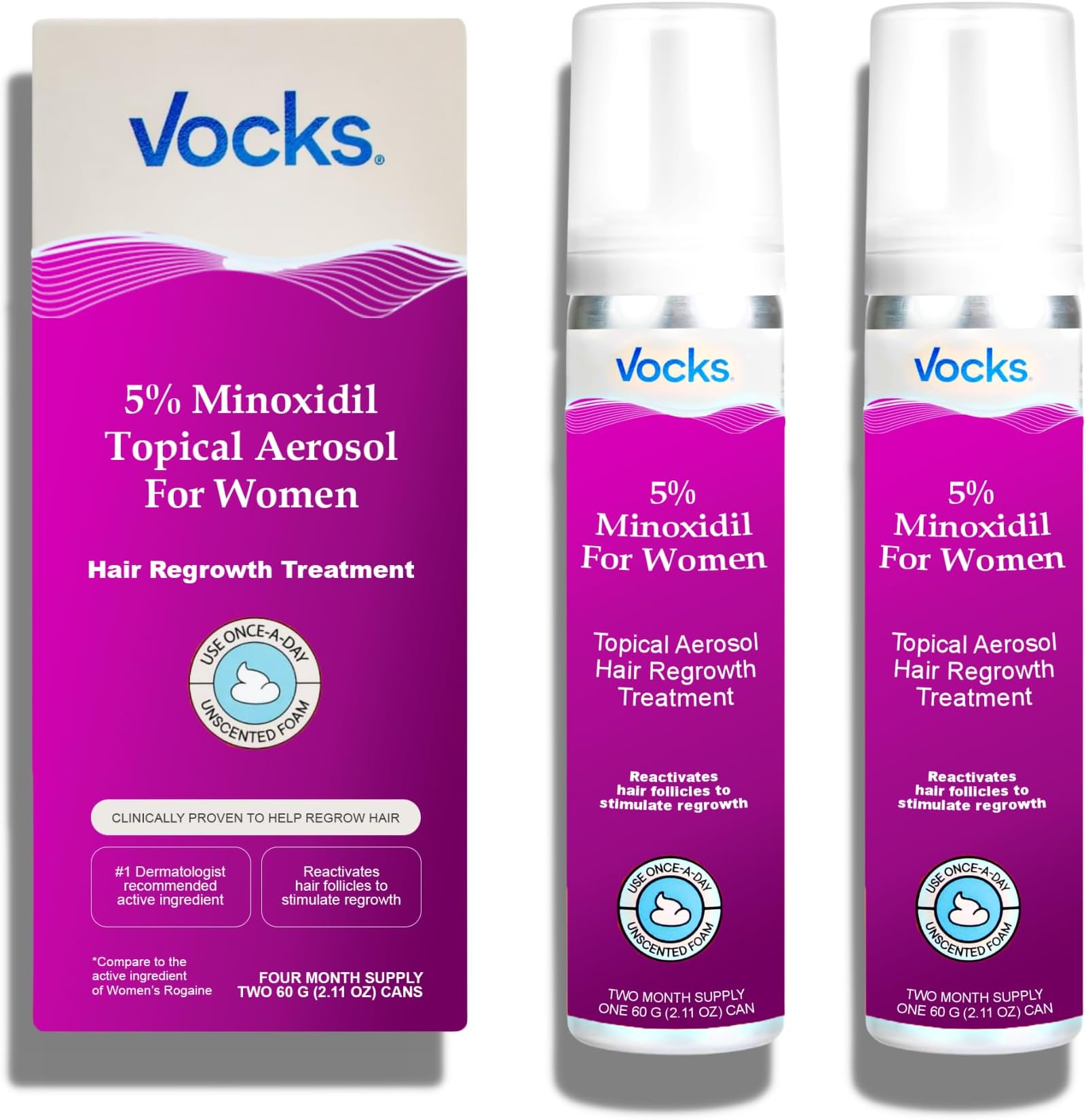 Amazon.com : Vocks Hair growth spray 3.4 oz (One Month Supply) : Beauty ...