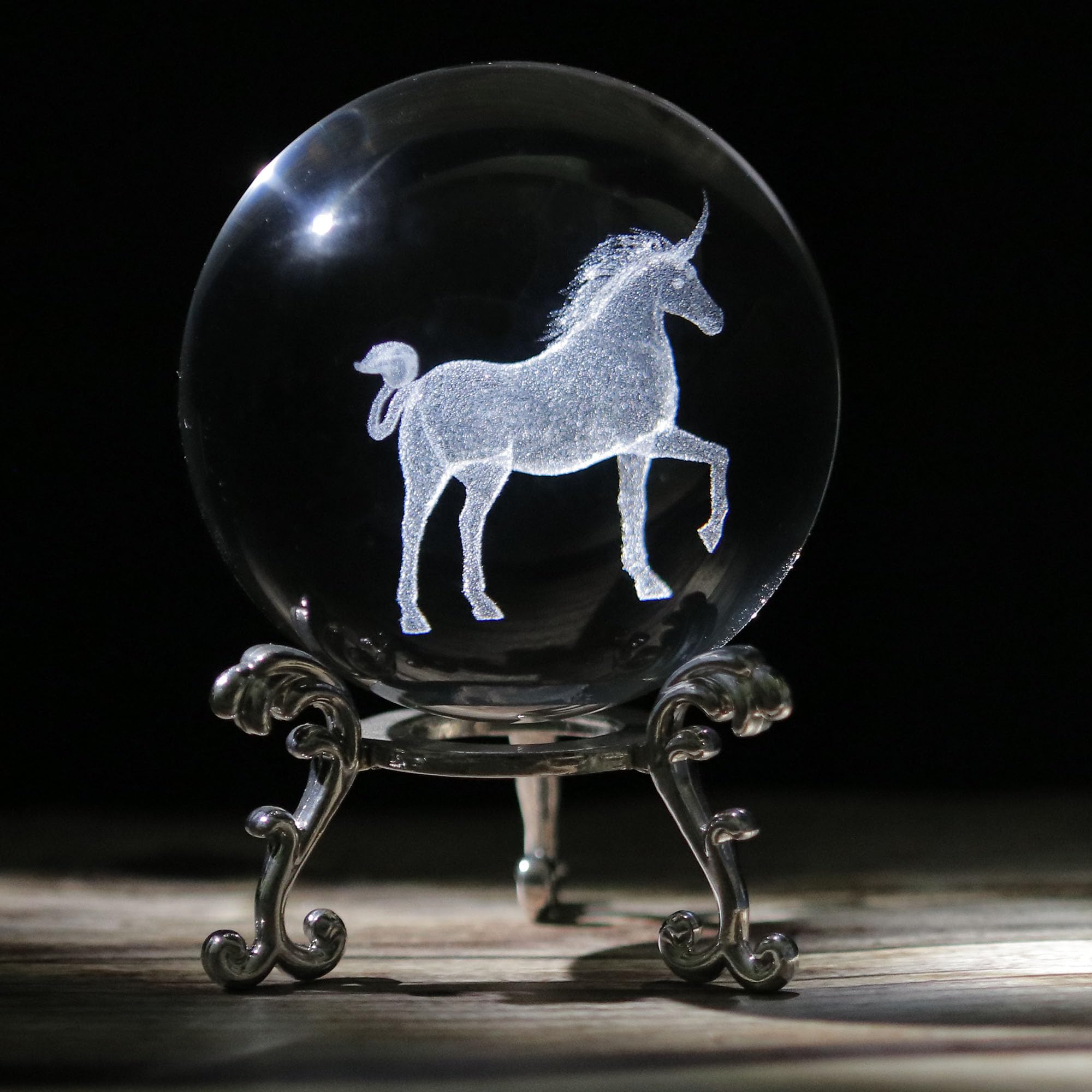 Amazon.com: vskikris 3D Unicorn Crystal Ball Paperweight - 3D Crystal ...
