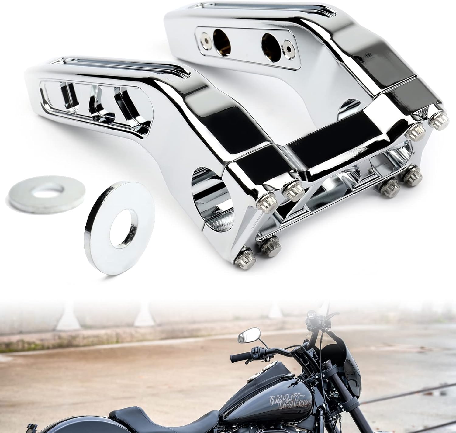 Amazon.com: TIGERSGATE Chrome 6 Inch Pullback Riser 1.25" Handlebar ...