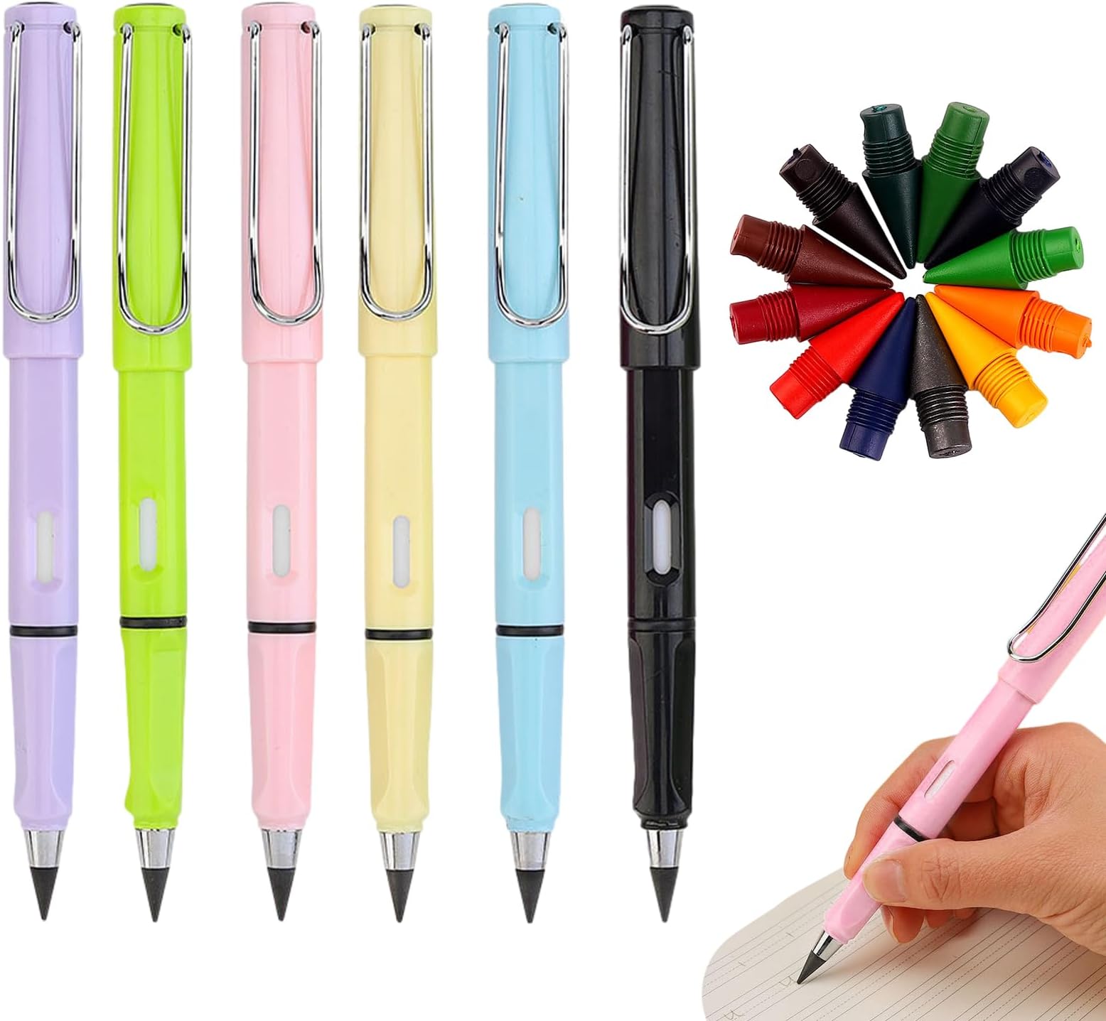 DALAETUS 18 Pcs Infinity Pencil Set, Reusable Inkless Pencils with ...