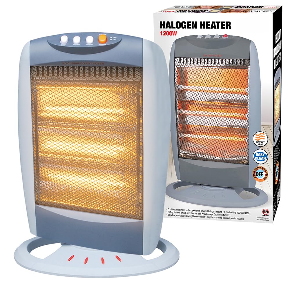 1200W Halogen Heater - Instant Heat With 3 Settings | Ideal For Winter ...