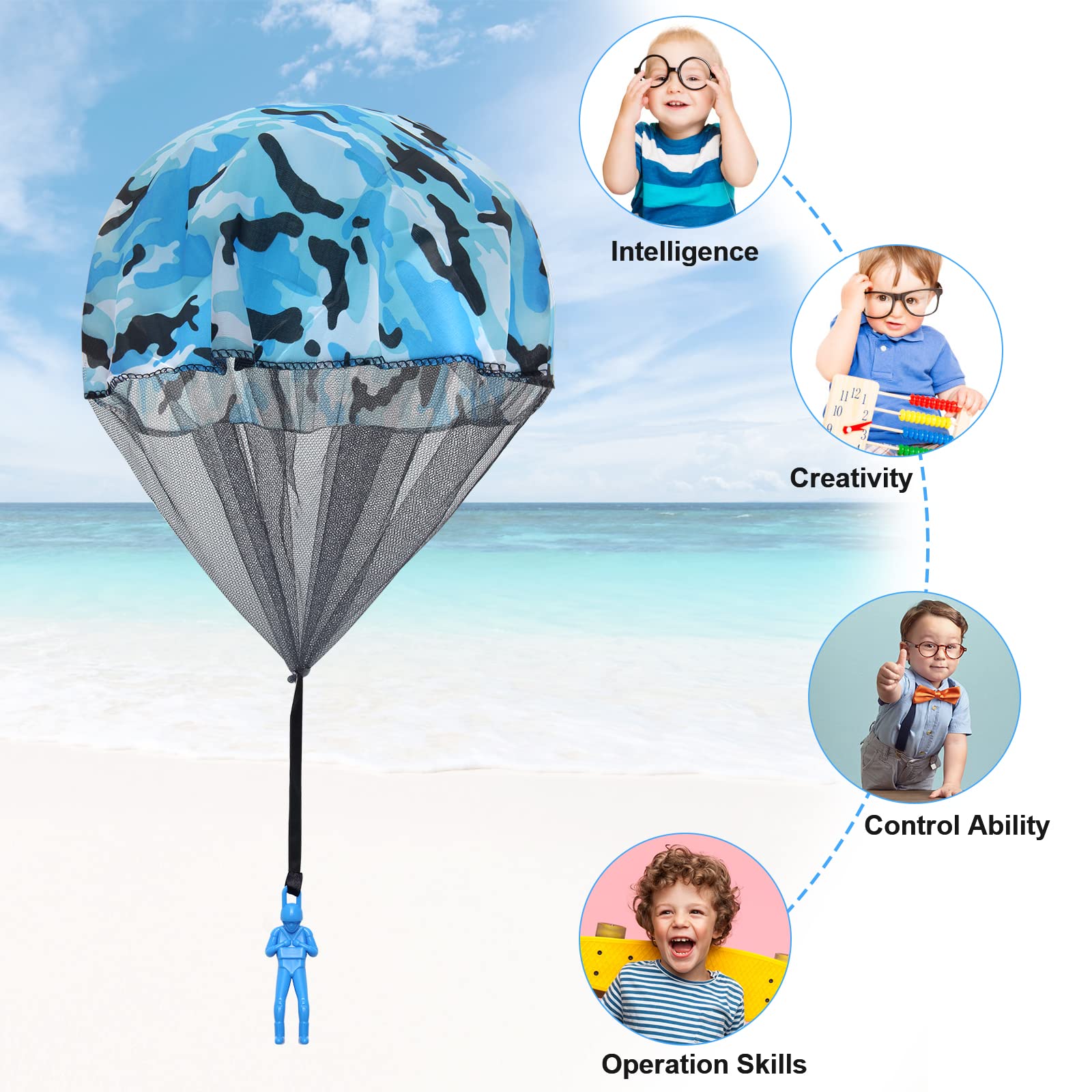 Snapklik.com : Catcan 15 Pcs Parachute Toy, Camo Parachute Men Toy ...