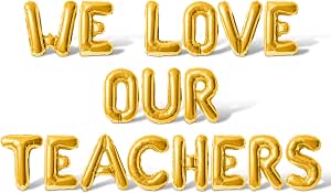 Amazon.com: Letter Balloons - WE LOVE OUR TEACHERS 16" Inch Alphabet ...