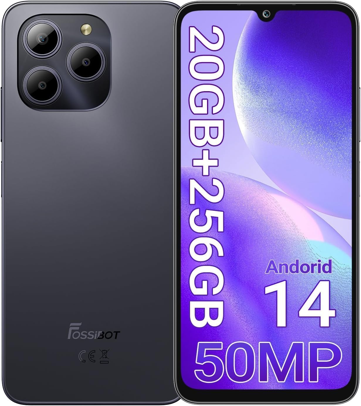 FOSSiBOT S2 Mobile Phones,Android 14 Smart phone,6.72" FHD+ Display,20 ...