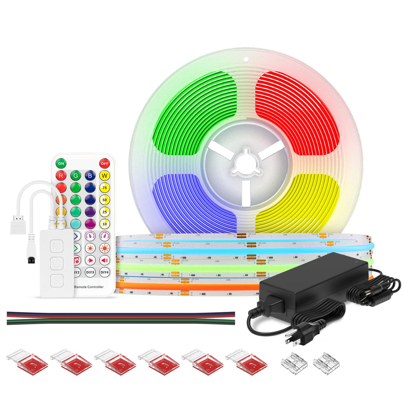Amazon.com: SEZO FCOB COB RGBW LED Strip Kit RGBNW COB RGB+Natural ...