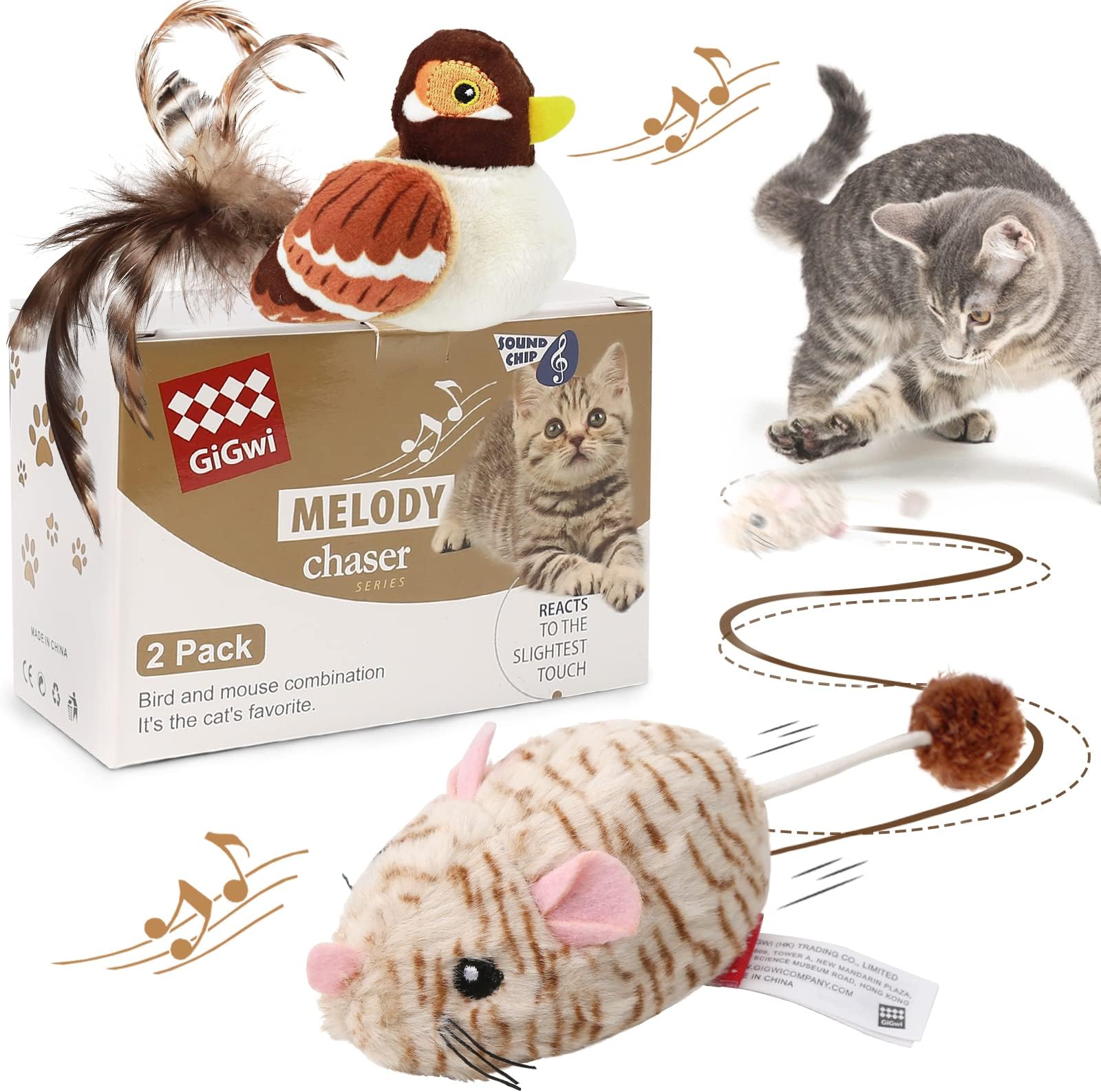 Amazon.com : 2 Pack Cat Toys Interactive for Indoor Cats Electric ...