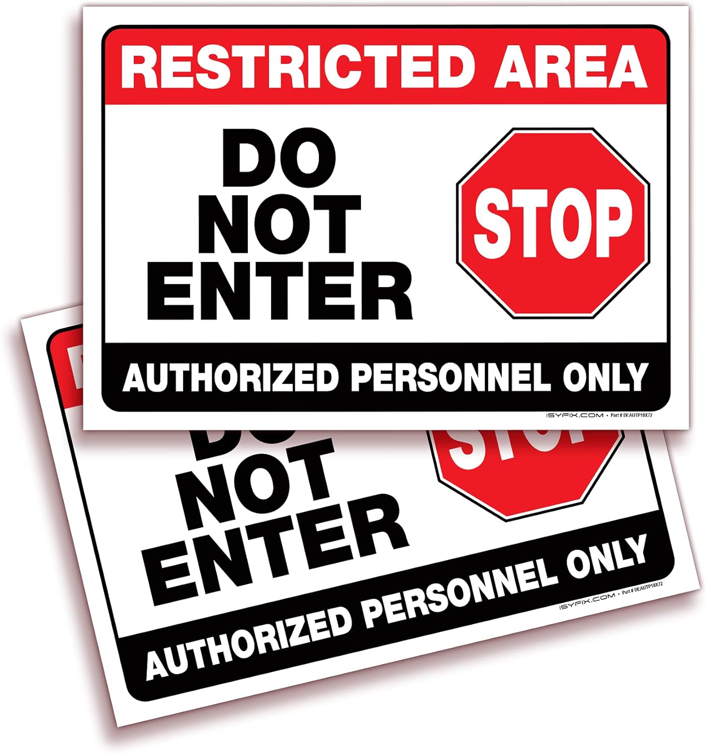Amazon.com: iSYFIX Restricted Area Signs Stickers – 2 Pack 10x7 Inch ...